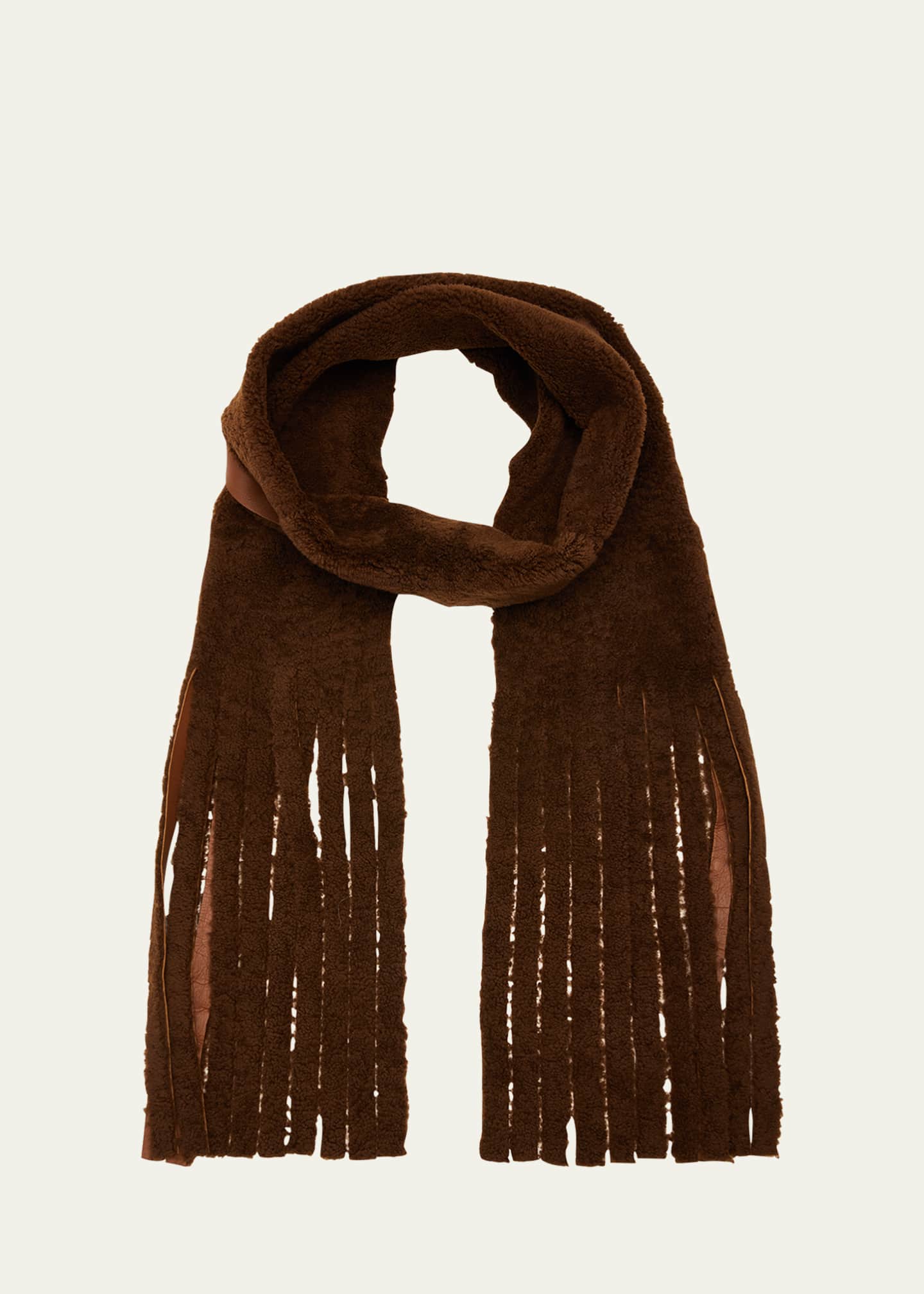 Gushlow and Cole Fringed Curly Merino Shearling Scarf - Bergdorf Goodman