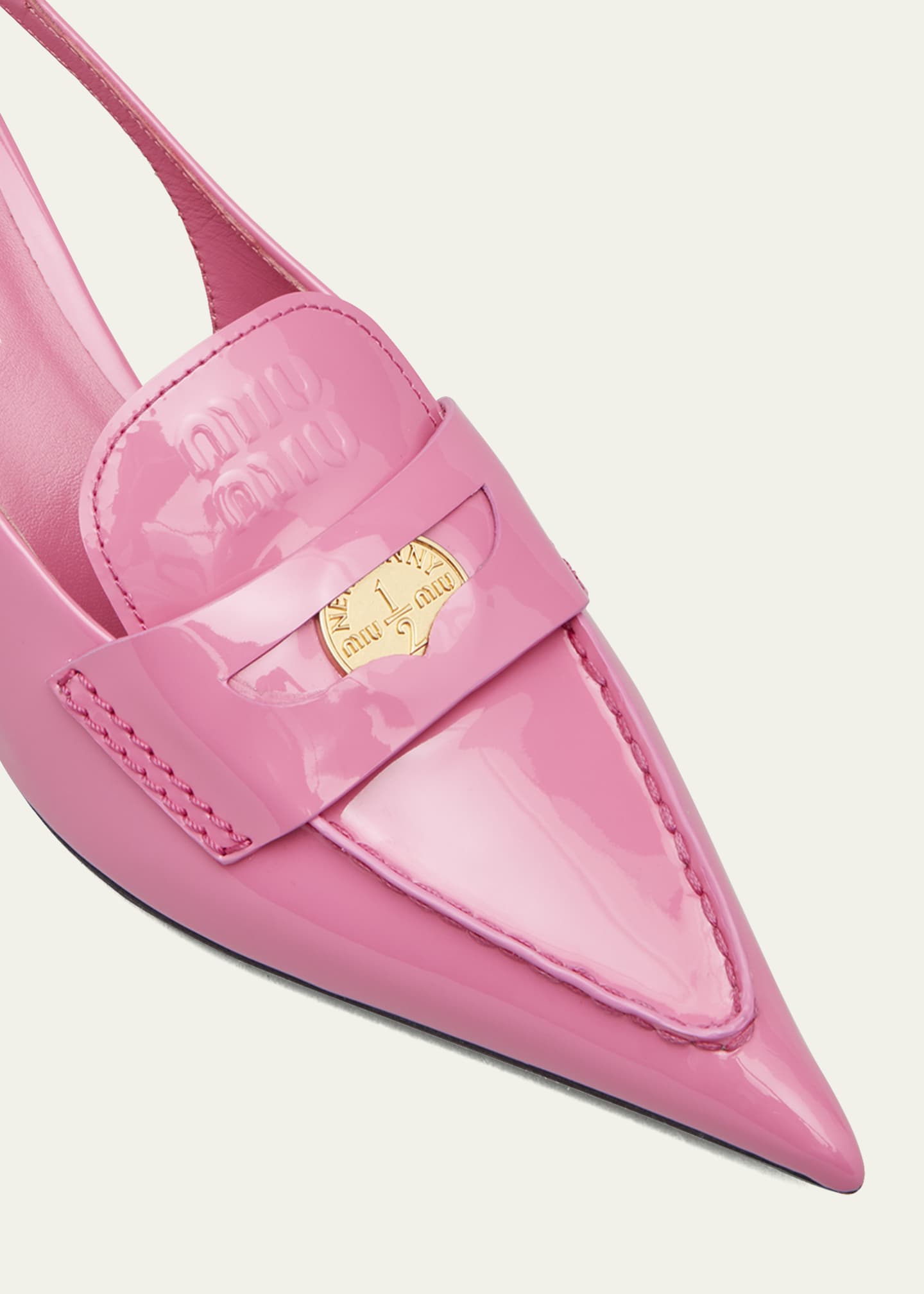 Miu Miu Patent Coin Penny Loafer Slingback Pumps Bergdorf Goodman