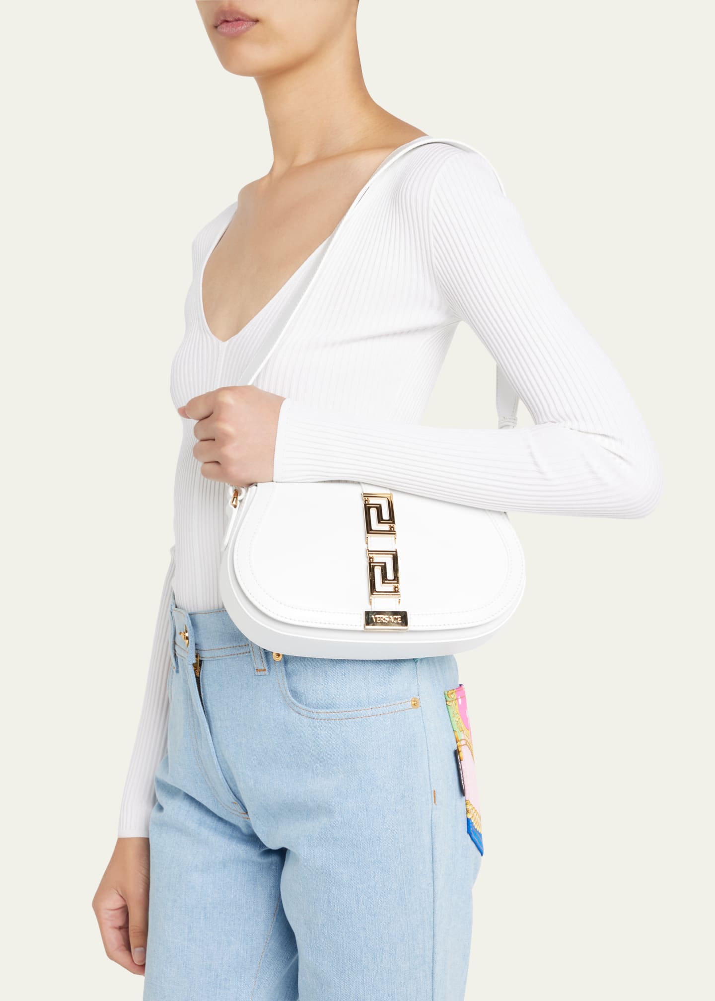 Versace Greca Goddess Medium Leather Shoulder Bag - Bergdorf Goodman