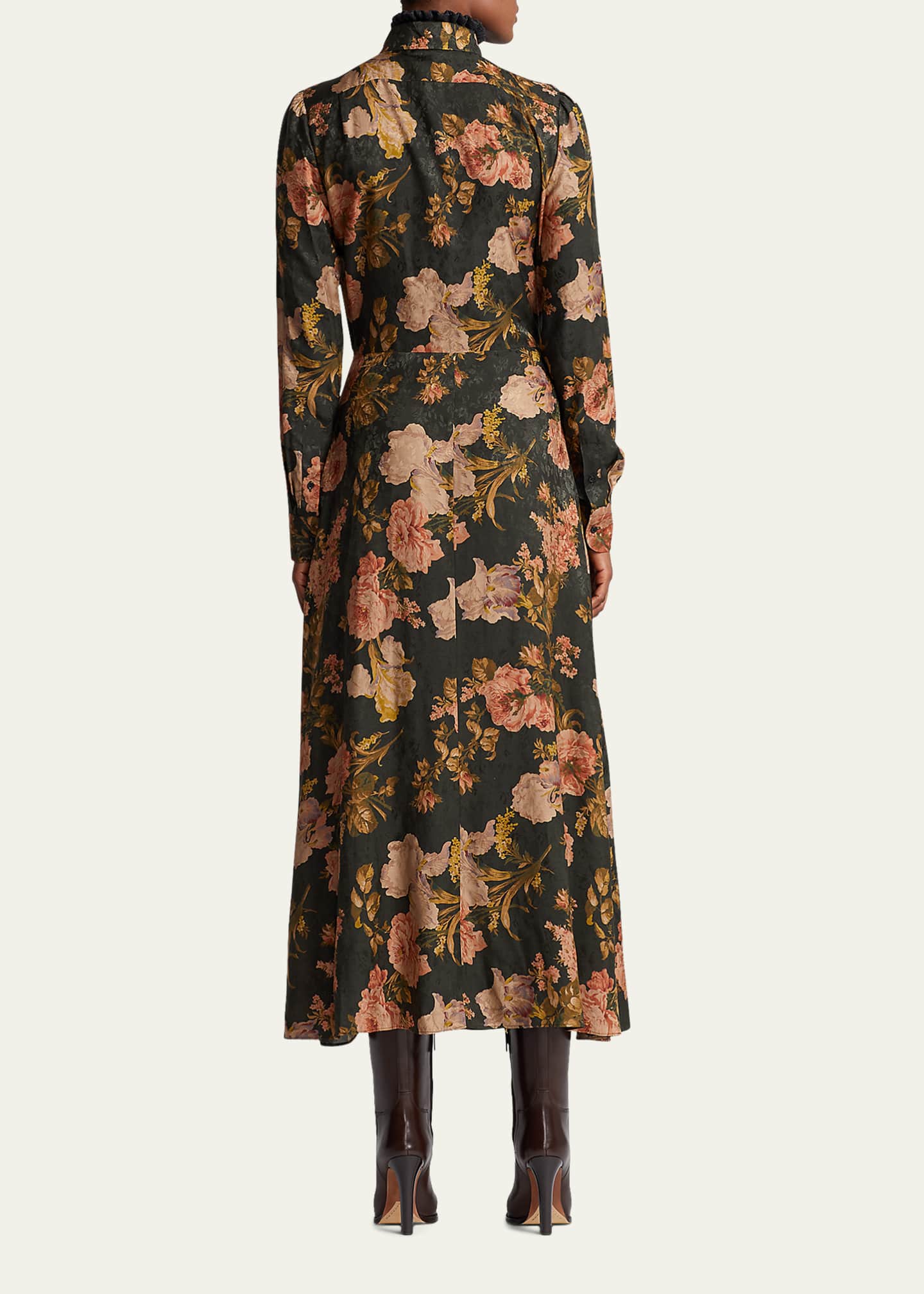 Ralph Lauren Collection Blakye Floral Jacquard Midi Shirtdress ...