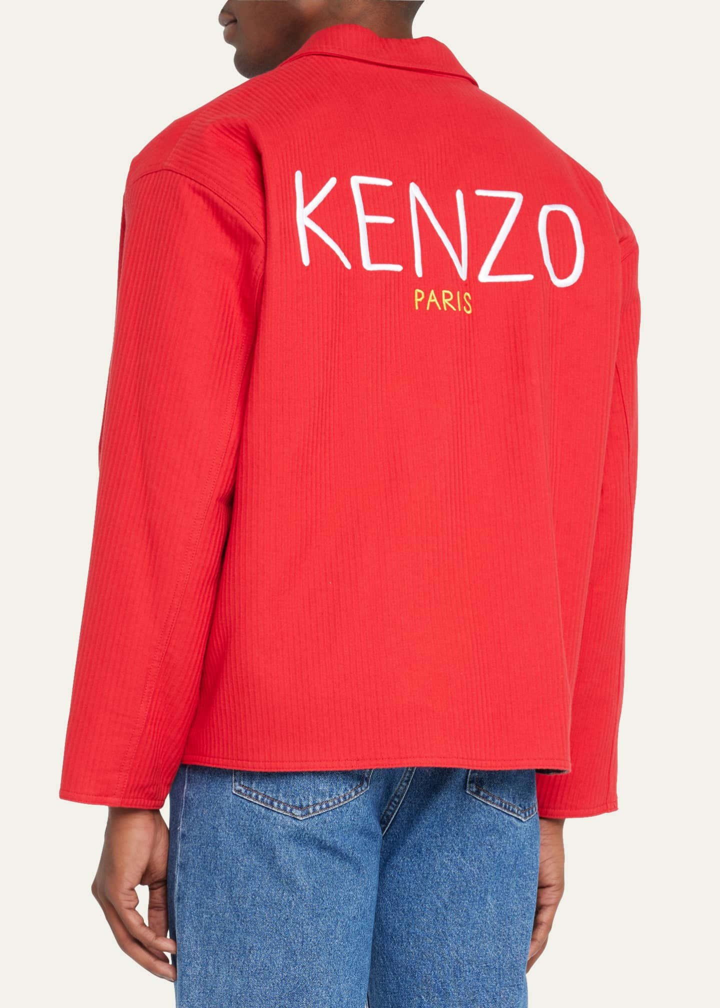 Kenzo Men's Logo Embroidered Workwear Jacket - Bergdorf Goodman