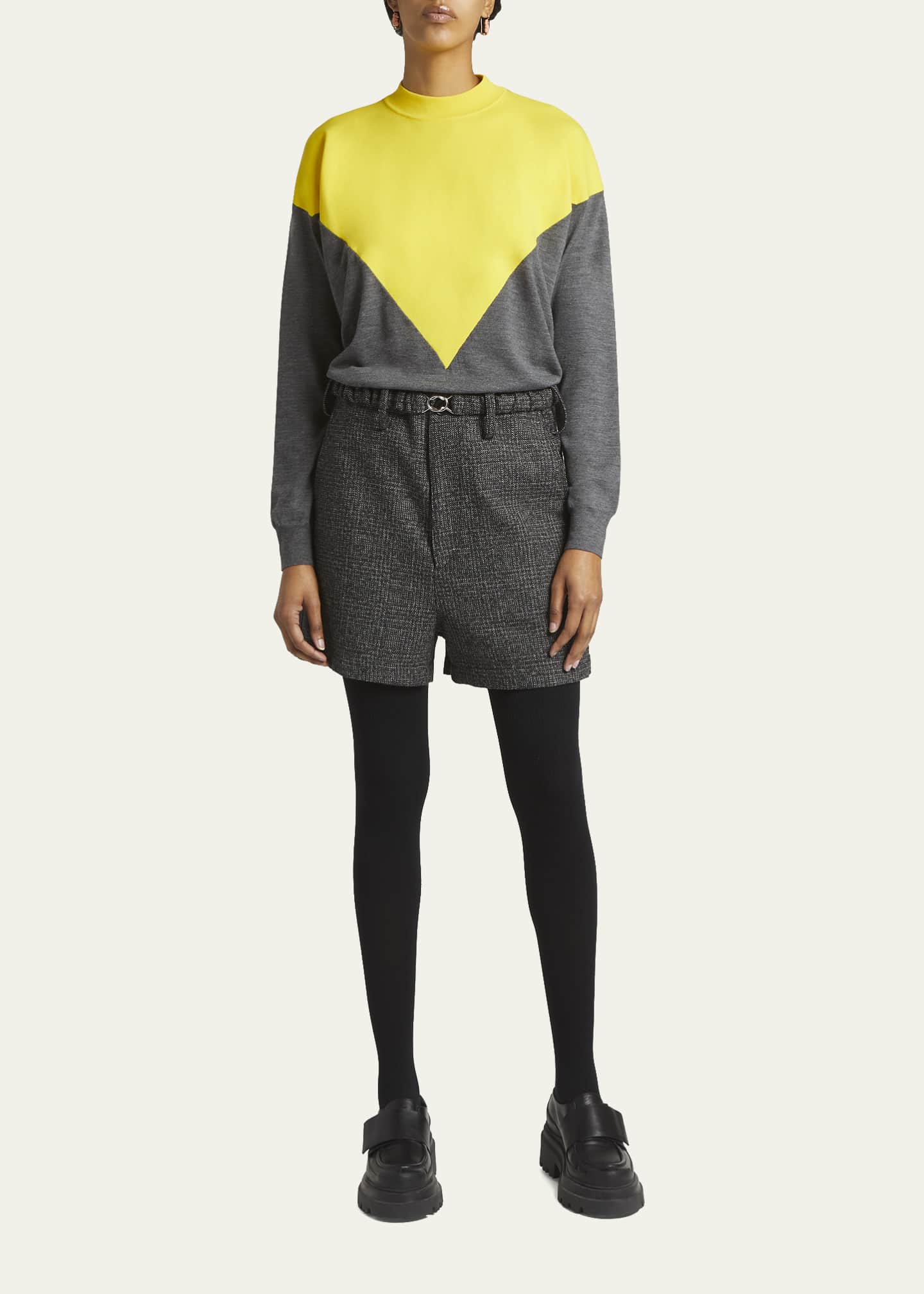 Plan C High-Rise Wide-Leg Short Trousers - Bergdorf Goodman