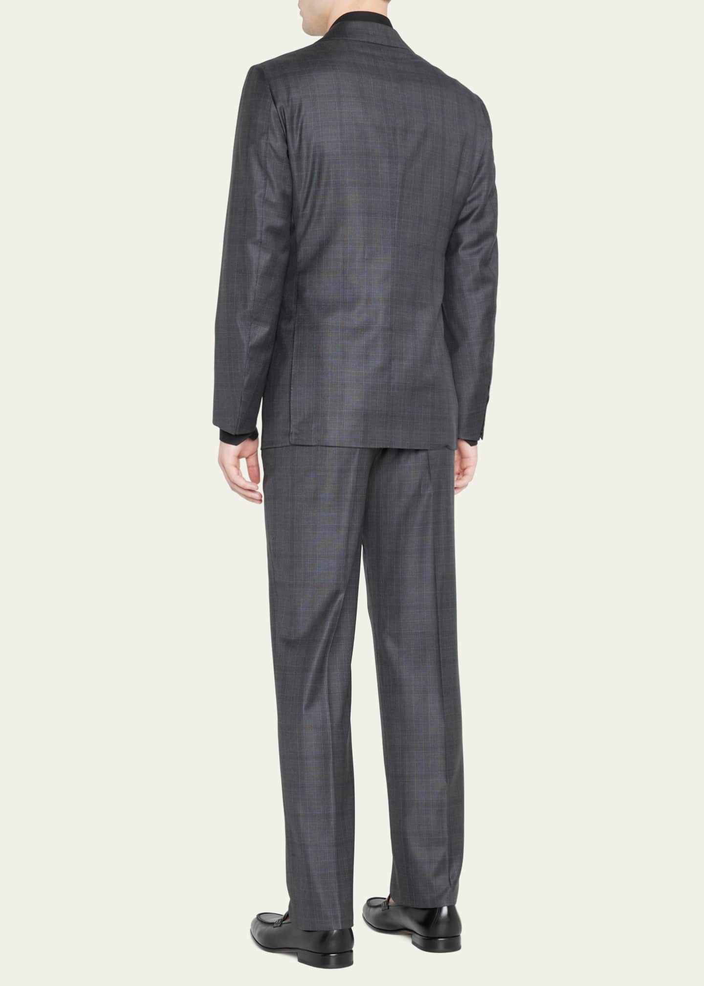 Cesare Attolini Men's Plaid Wool-Cashmere Suit - Bergdorf Goodman