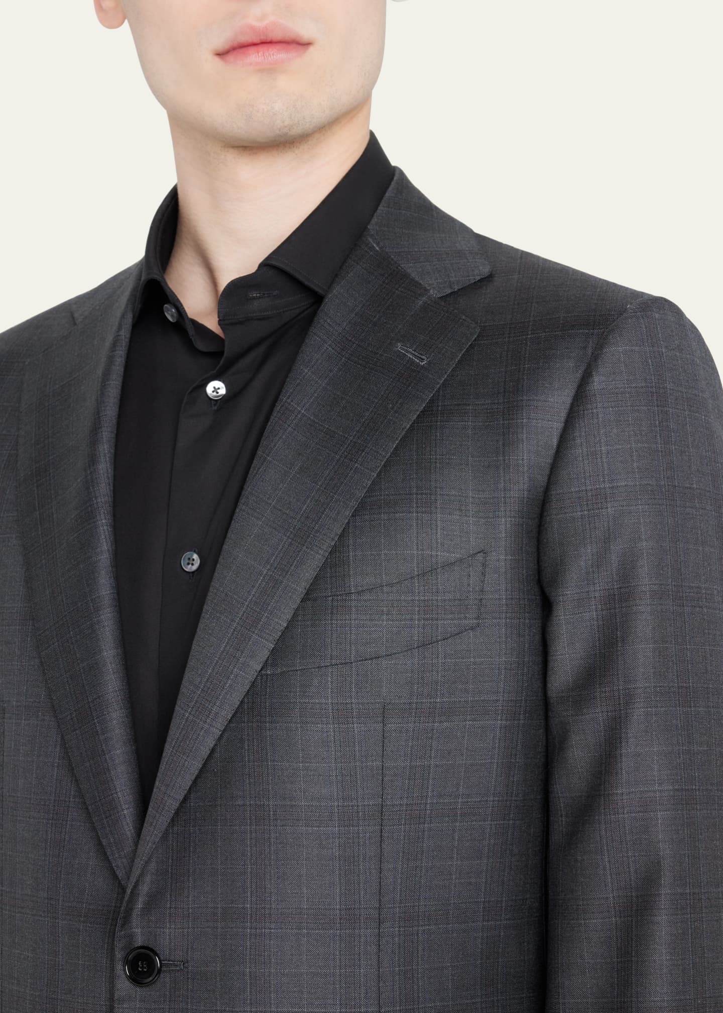 Cesare Attolini Men's Plaid Wool-Cashmere Suit - Bergdorf Goodman