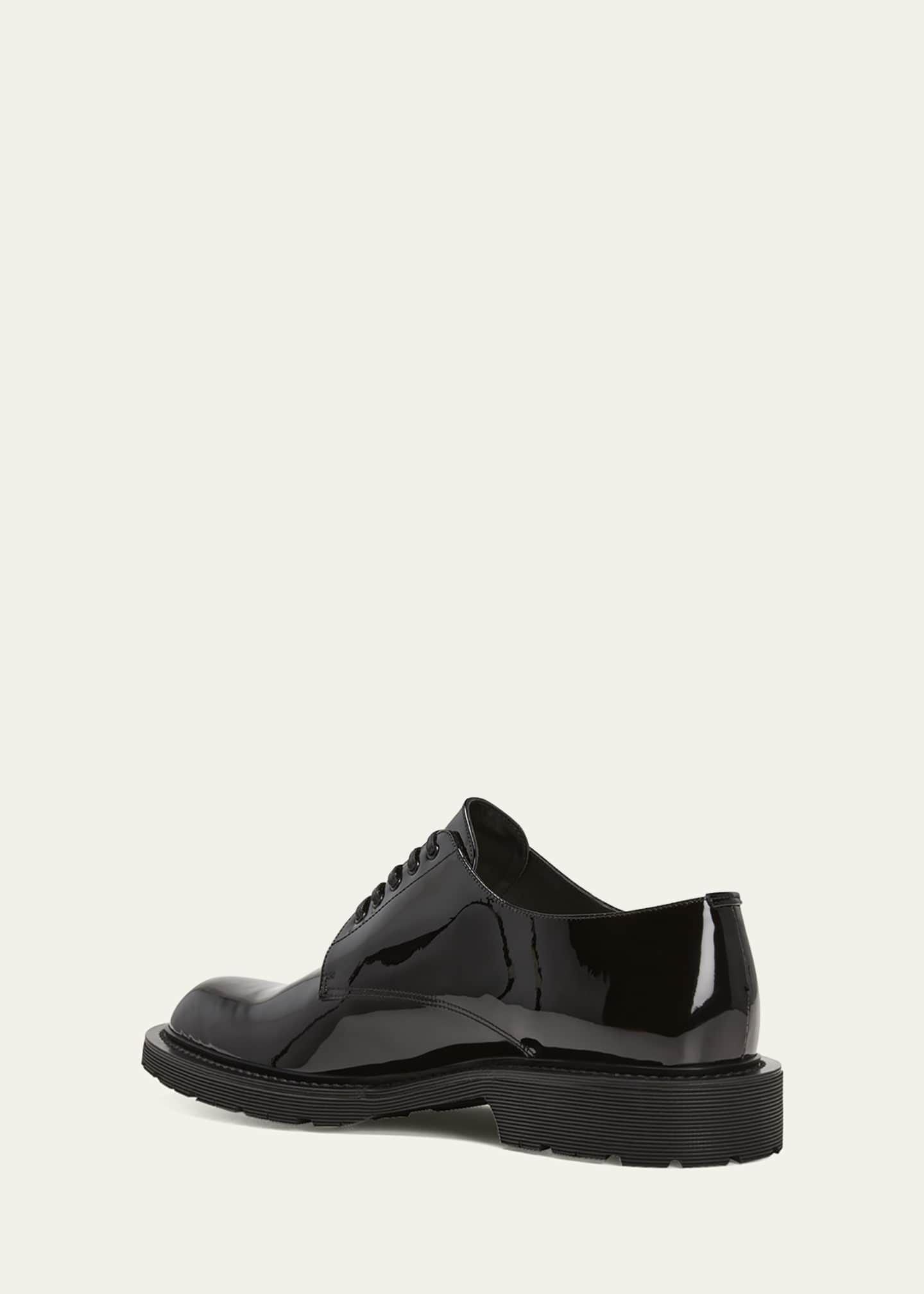 Saint Laurent Men's Army 10 Patent Leather Derby Shoes - Bergdorf Goodman