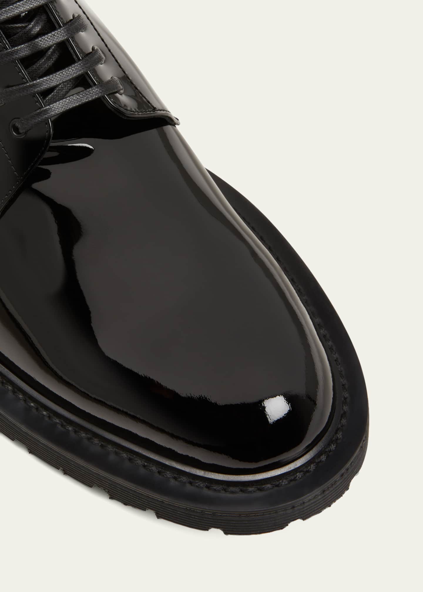 Saint Laurent Men's Army 10 Patent Leather Derby Shoes - Bergdorf Goodman