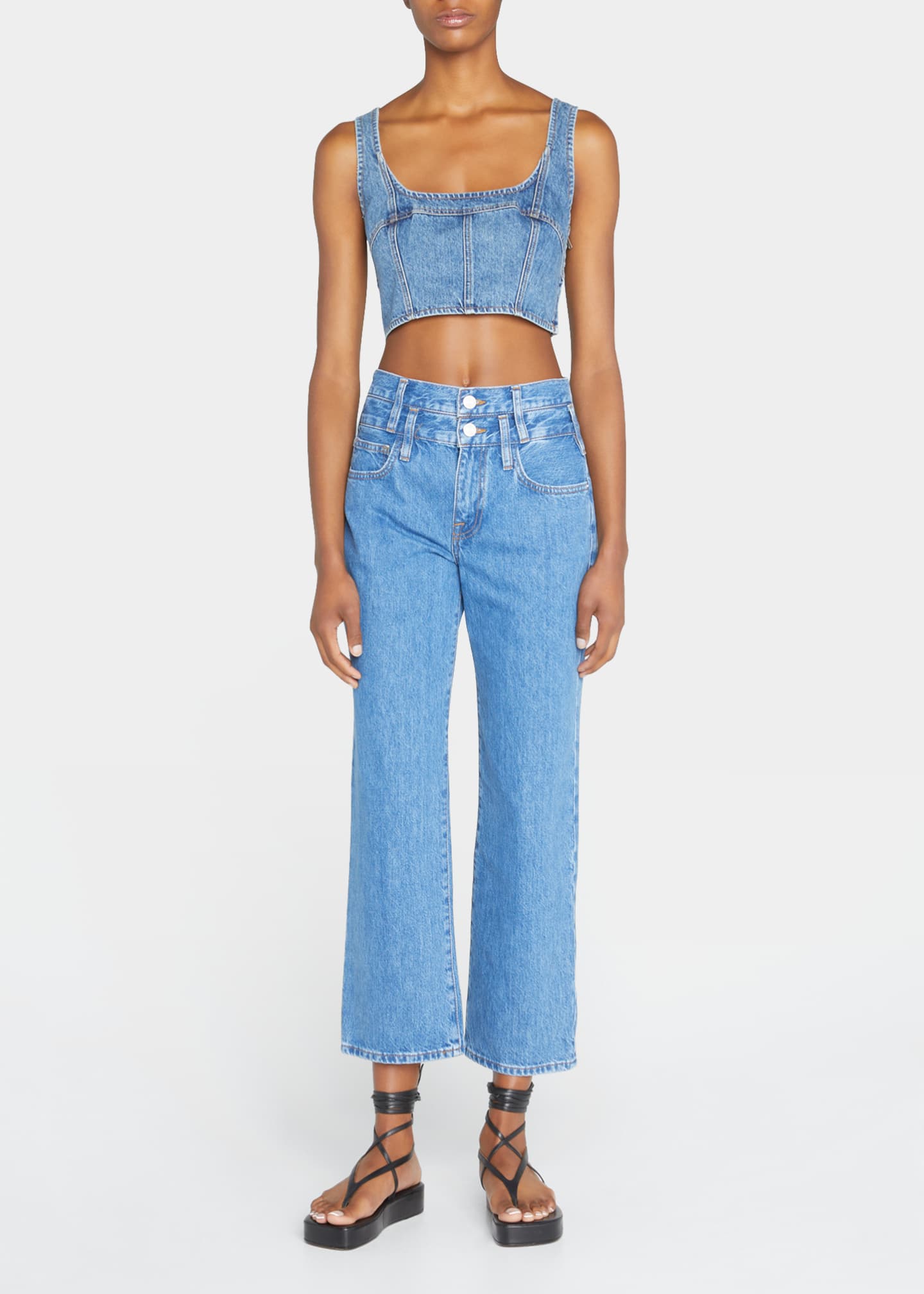 FRAME Le Jane Crop Double Waistband Straight-Leg Jeans - Bergdorf Goodman