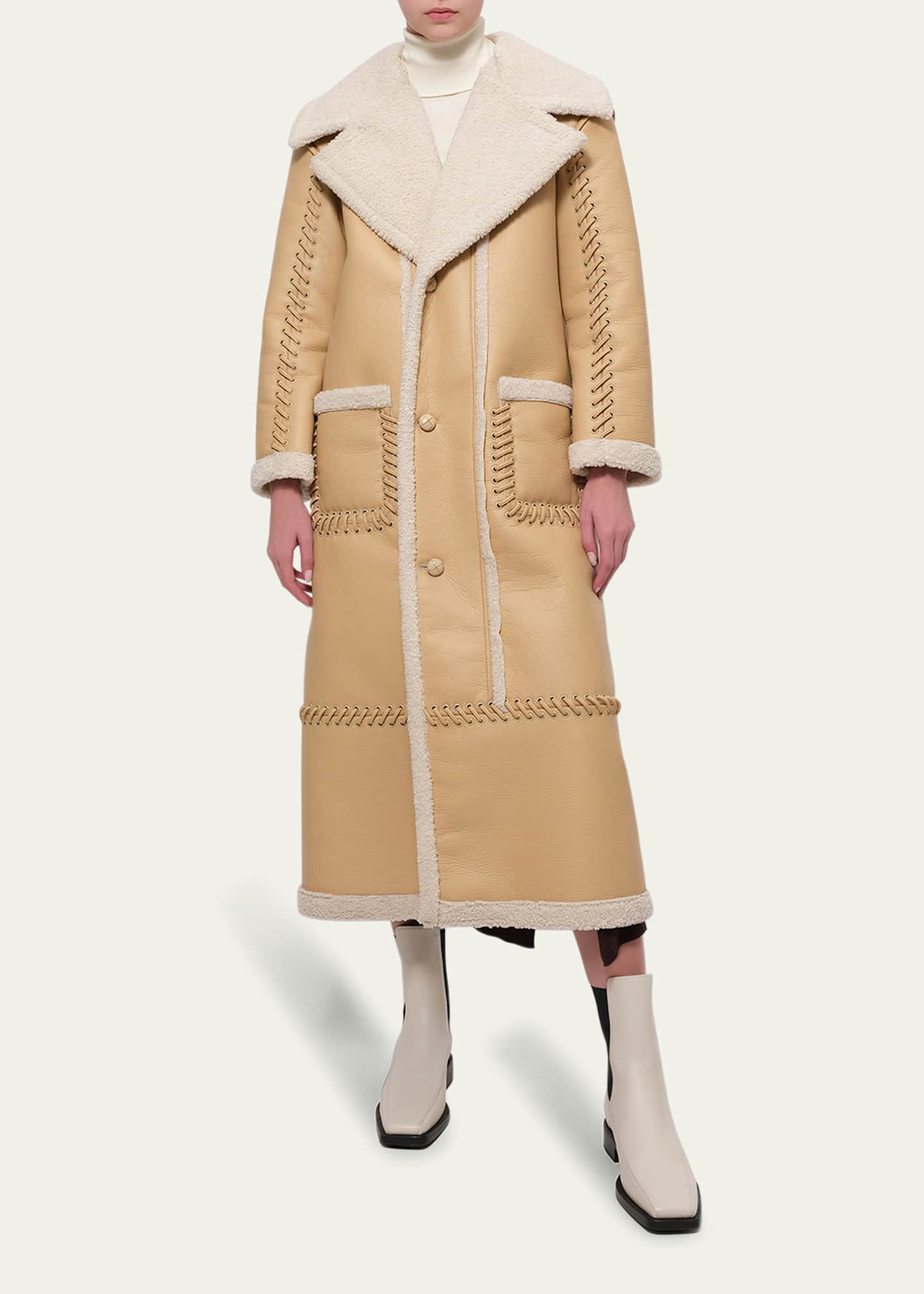 Jonathan Simkhai Windsor Vegan Sherpa Sherpa Biker Coat - Bergdorf Goodman