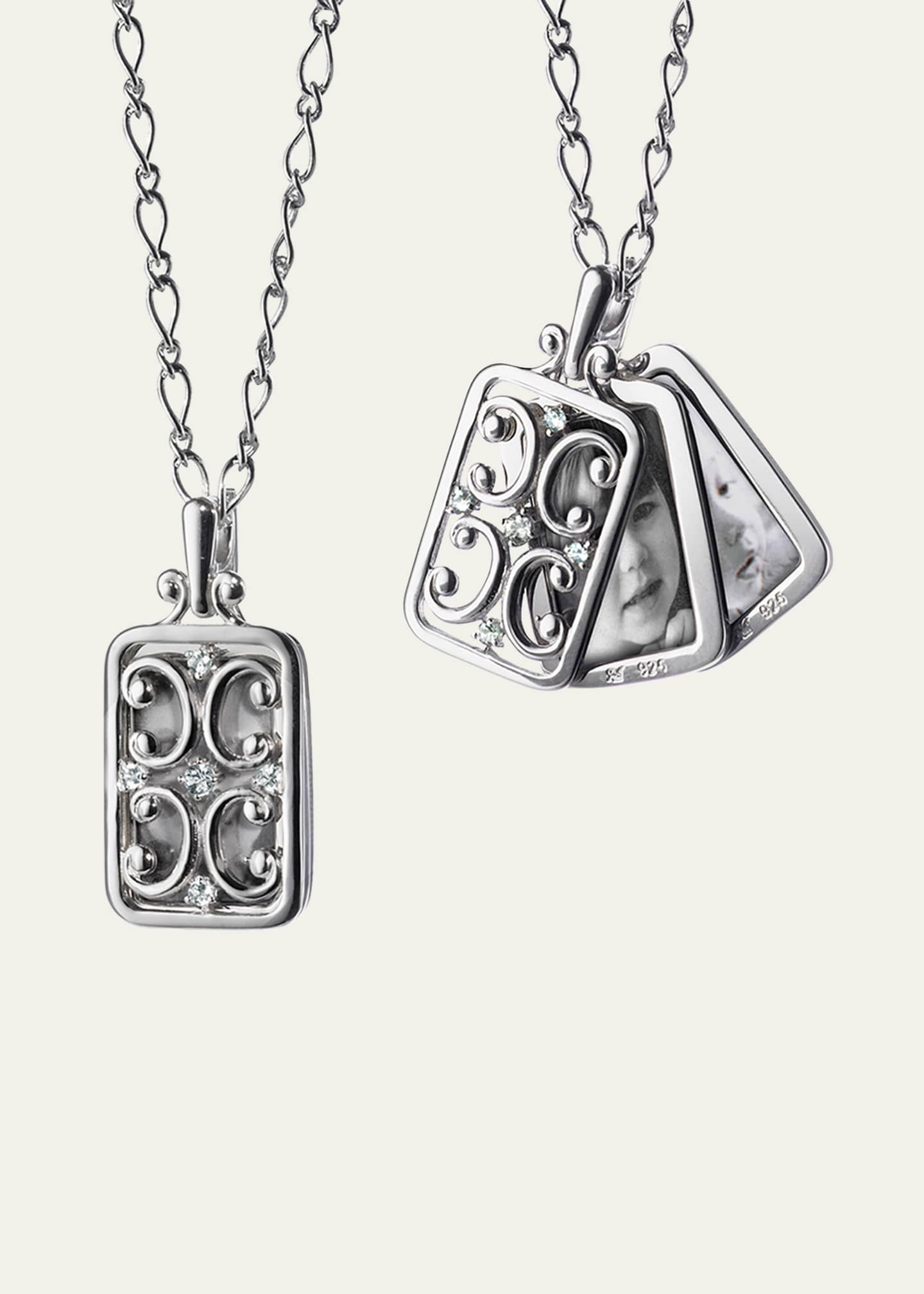 Monica Rich Kosann Rectangular Gate Locket with White Sapphires ...