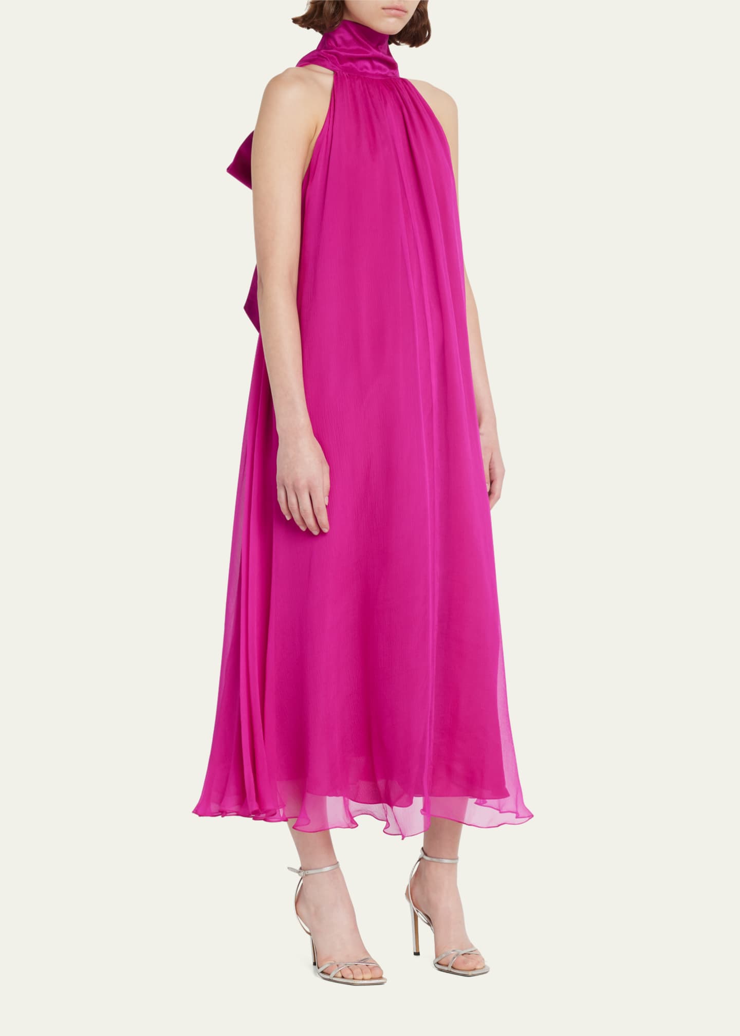 Azeeza Atwood Chiffon Midi Halter Dress - Bergdorf Goodman
