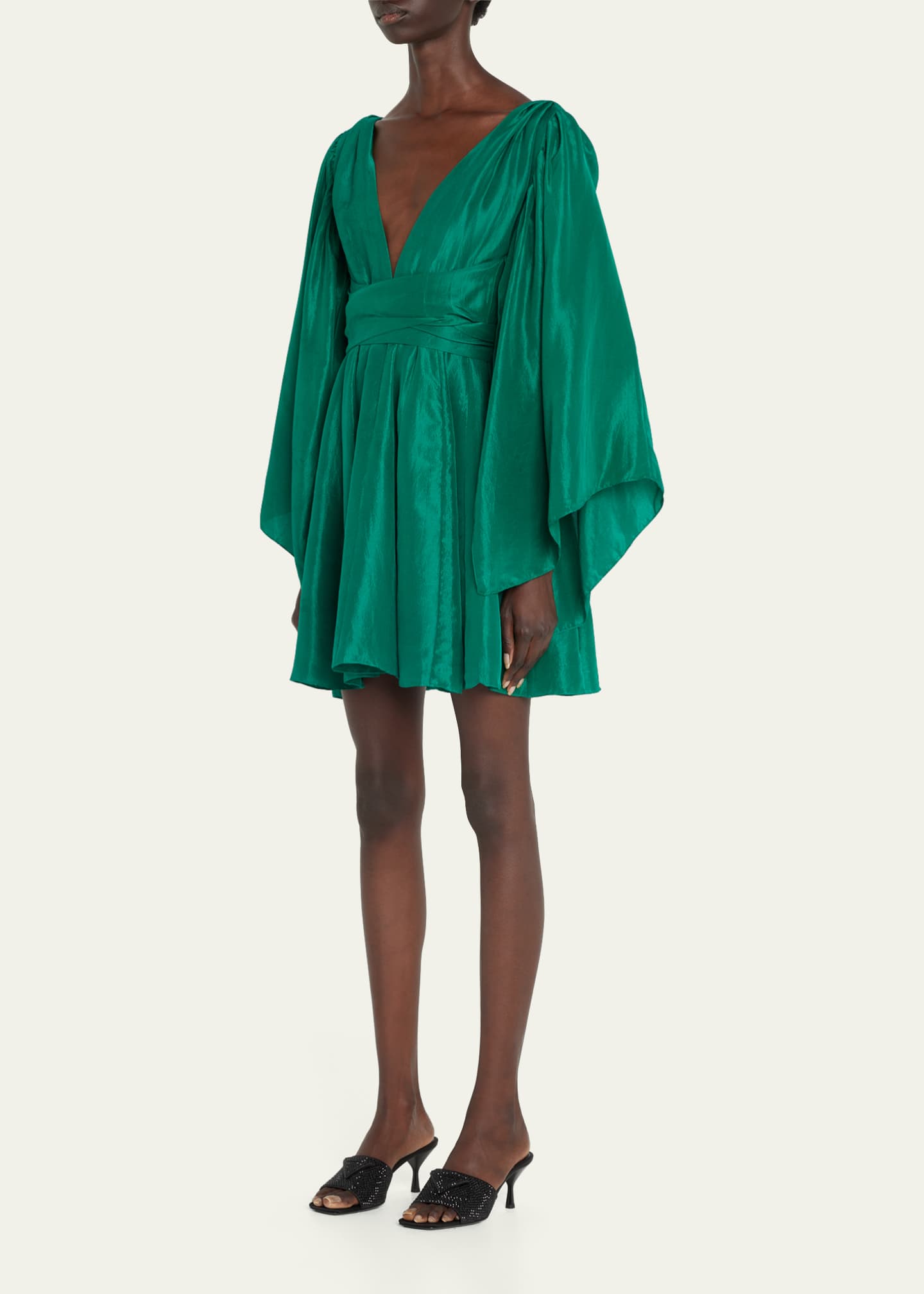 Azeeza Catriona Cape-Sleeve Silk Mini Dress - Bergdorf Goodman