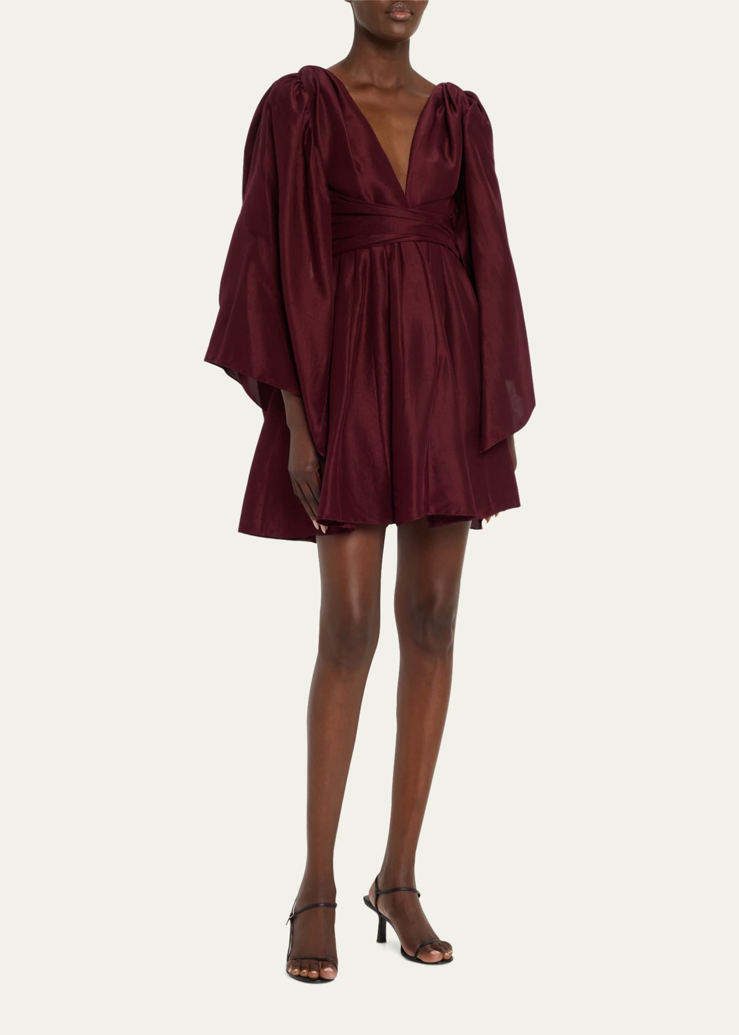 Azeeza Catriona Cape-Sleeve Silk Mini Dress - Bergdorf Goodman
