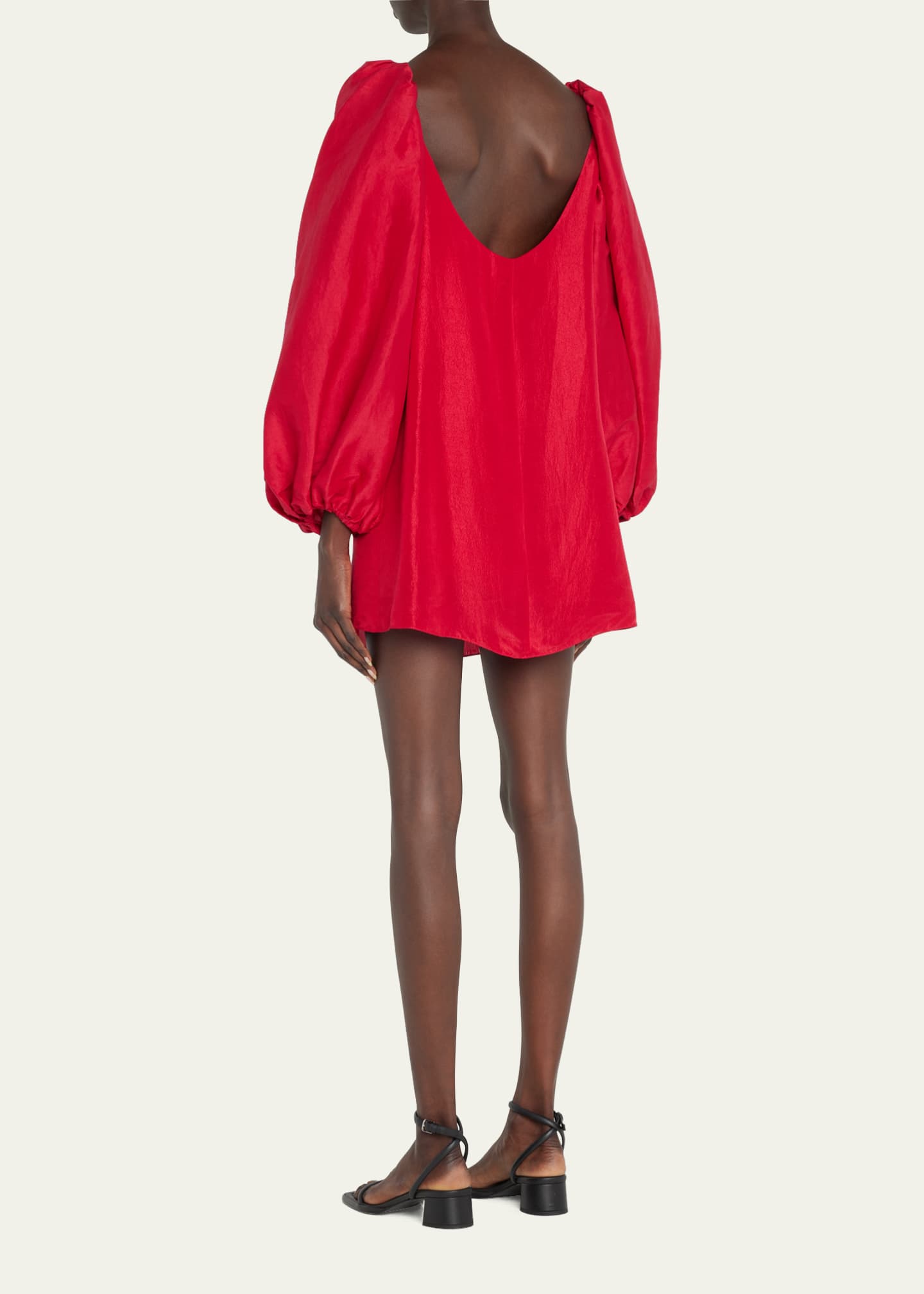 Azeeza Sana Balloon-Sleeve Silk Mini Dress - Bergdorf Goodman
