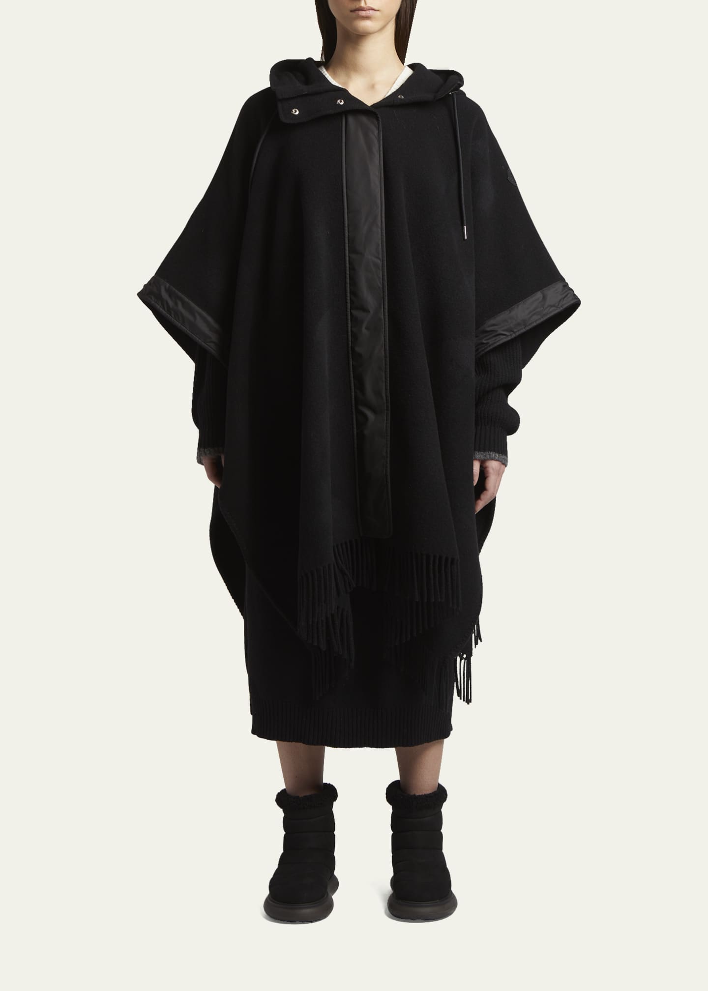 Moncler Layered Wool Cape - Bergdorf Goodman