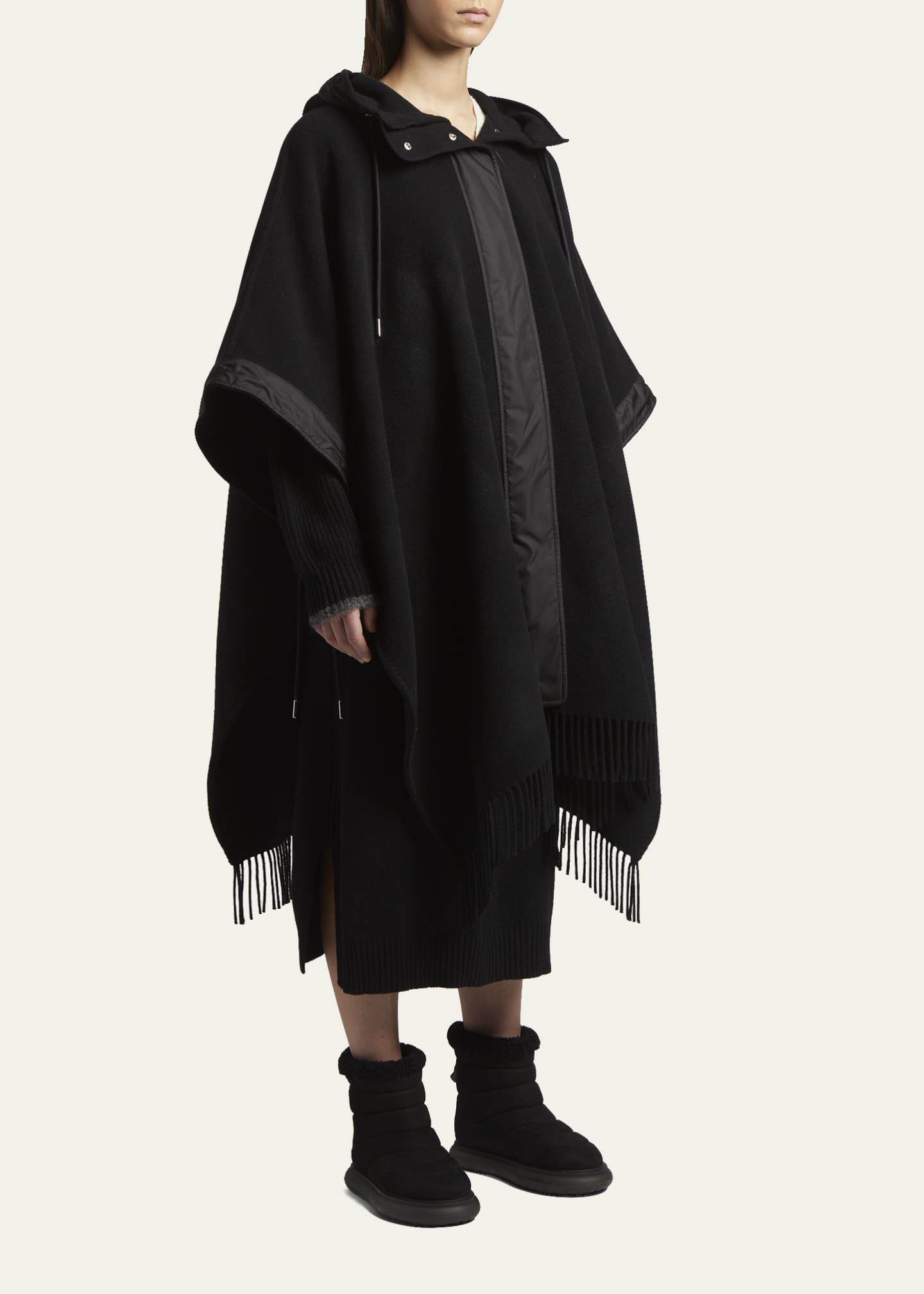 Moncler Layered Wool Cape - Bergdorf Goodman