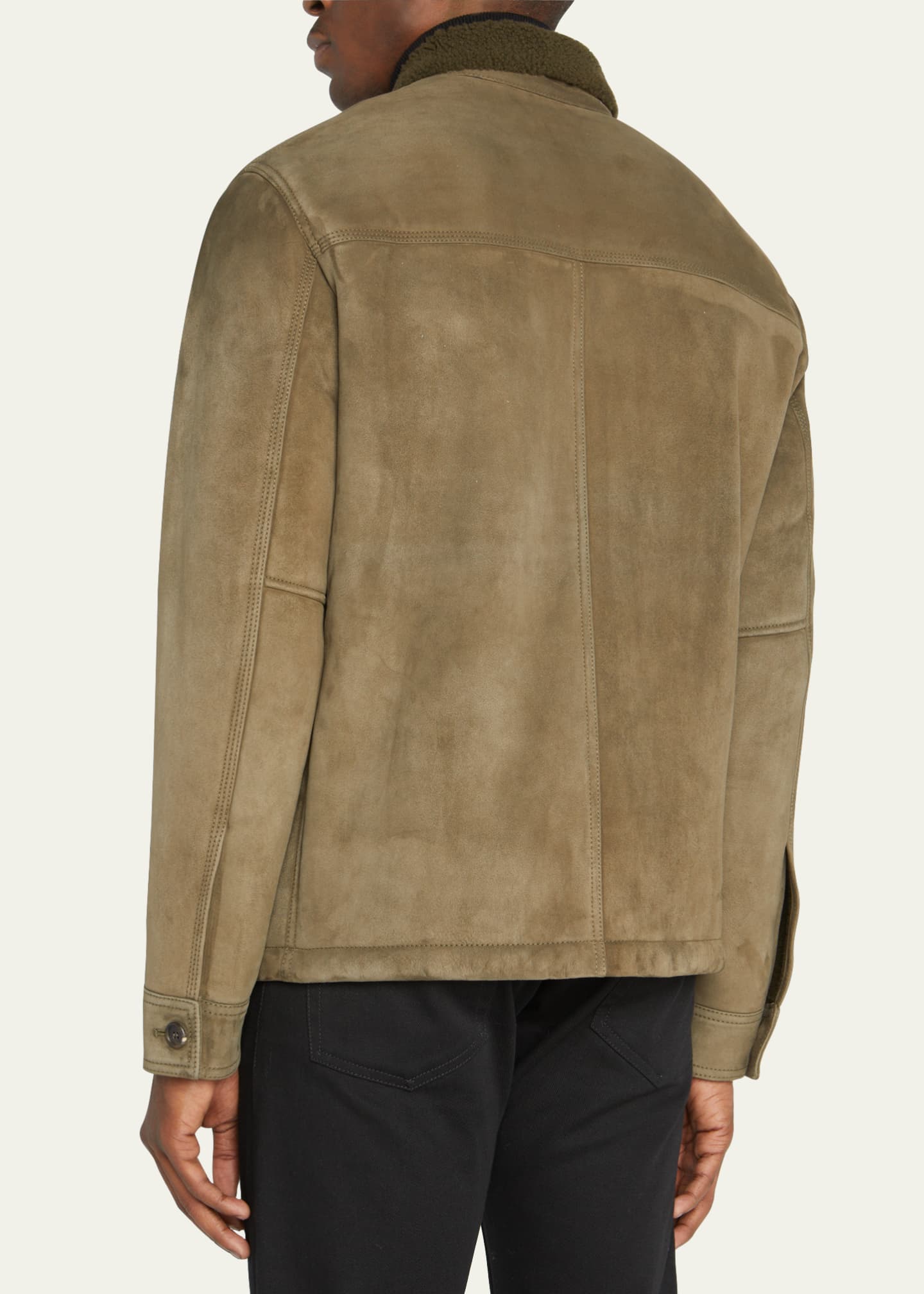 Fioroni Men's Verdone Shearling-Collar Suede Field Jacket - Bergdorf ...