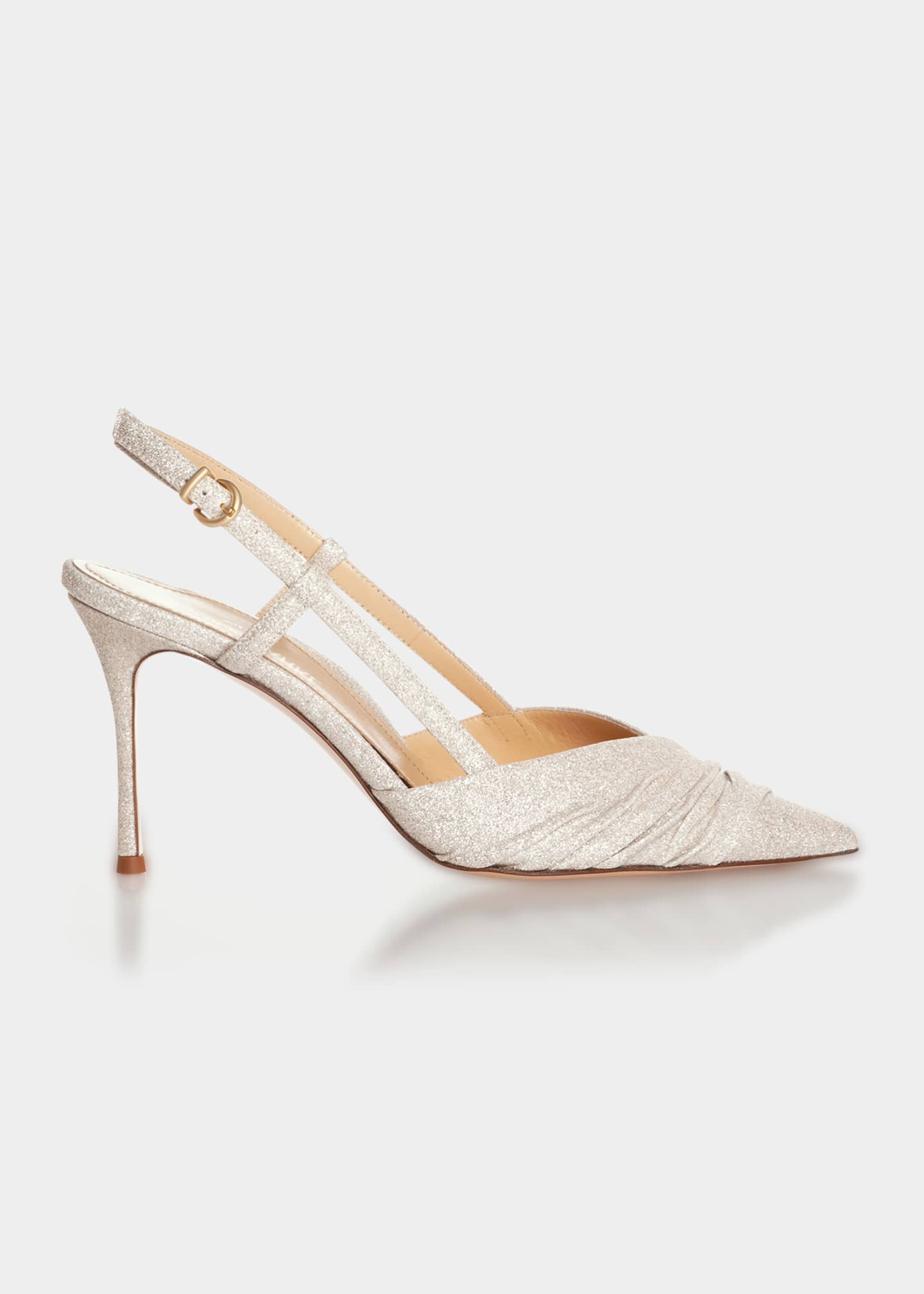 Marion Parke Audrey Pleated Glitter Slingback Pumps - Bergdorf Goodman