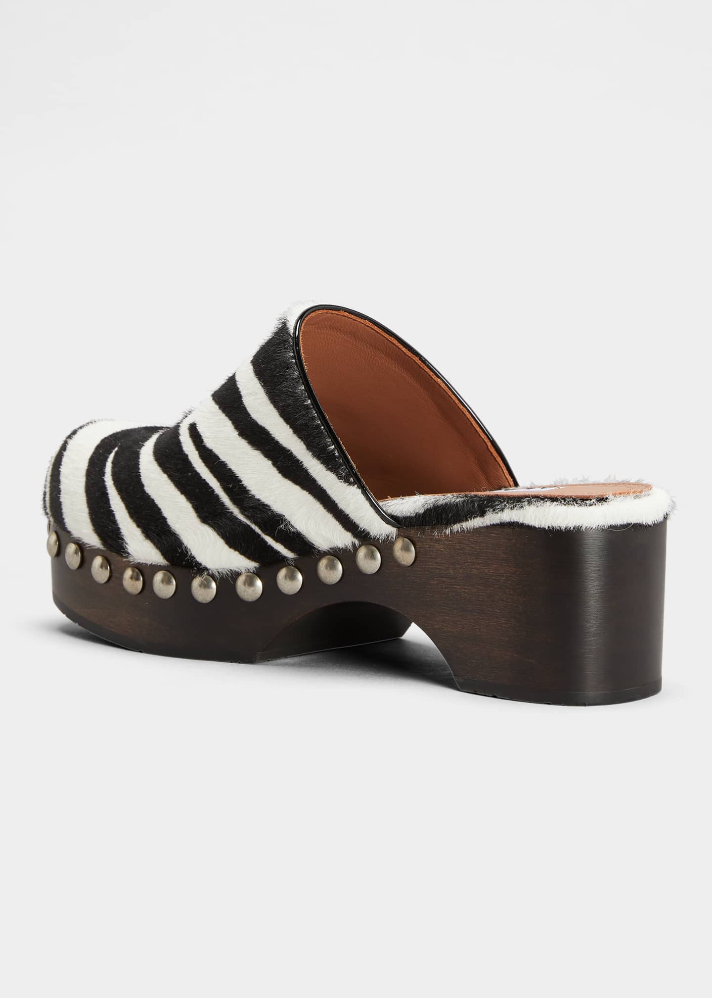 ALAIA Zebra Suede Mule Clogs - Bergdorf Goodman