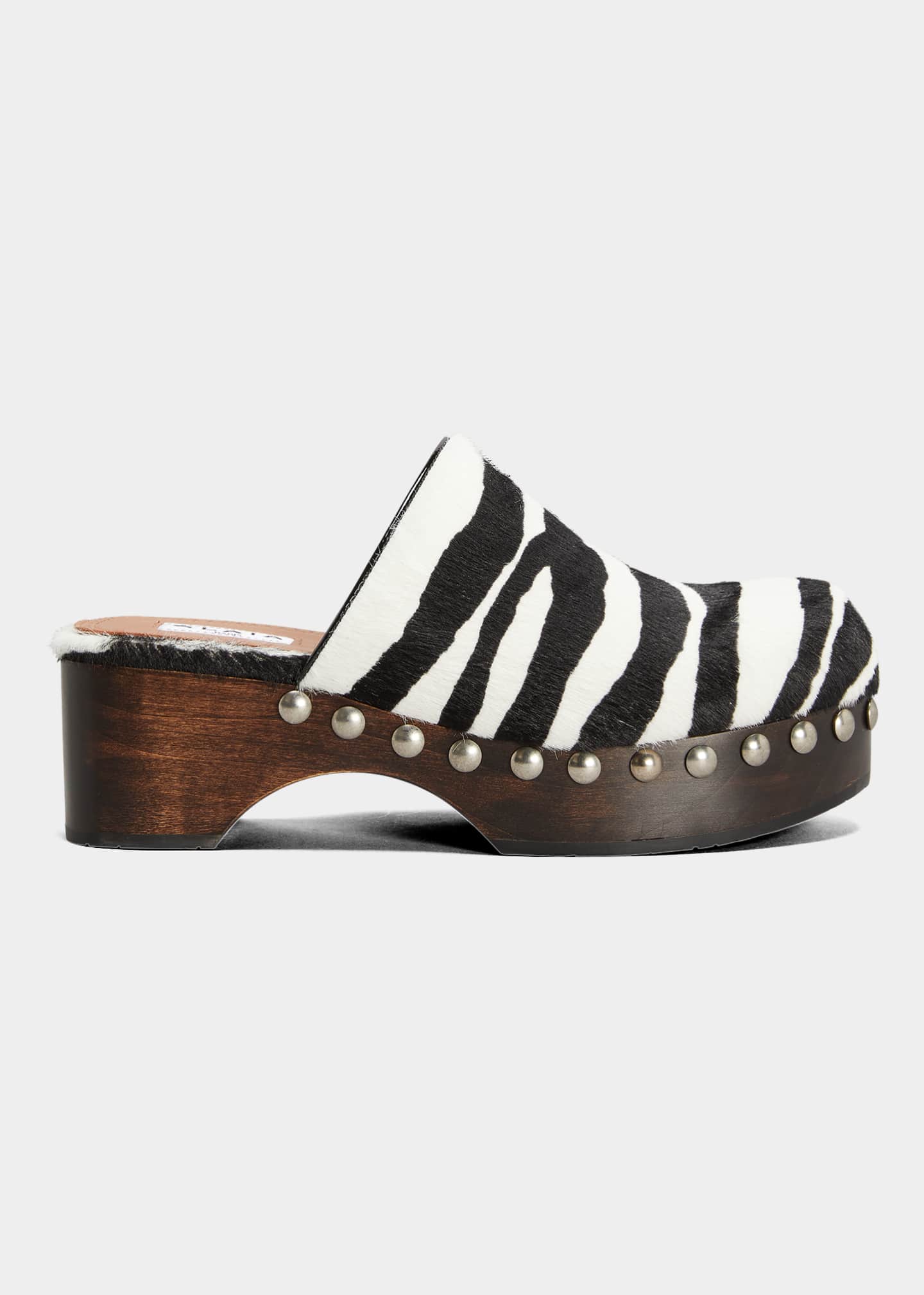 ALAIA Zebra Suede Mule Clogs - Bergdorf Goodman
