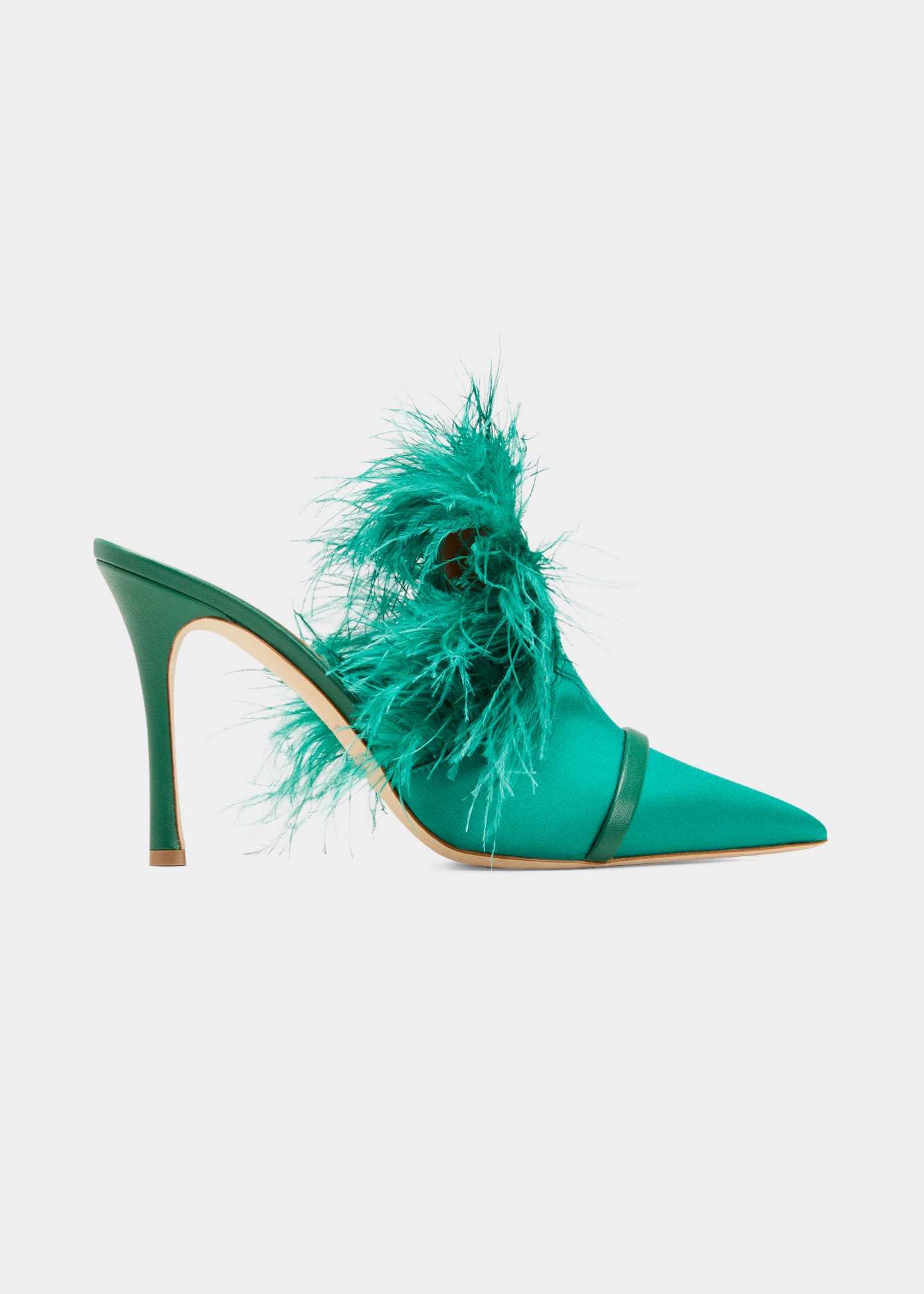 Malone Souliers Dorothy Feather Satin Mule Pumps - Bergdorf Goodman
