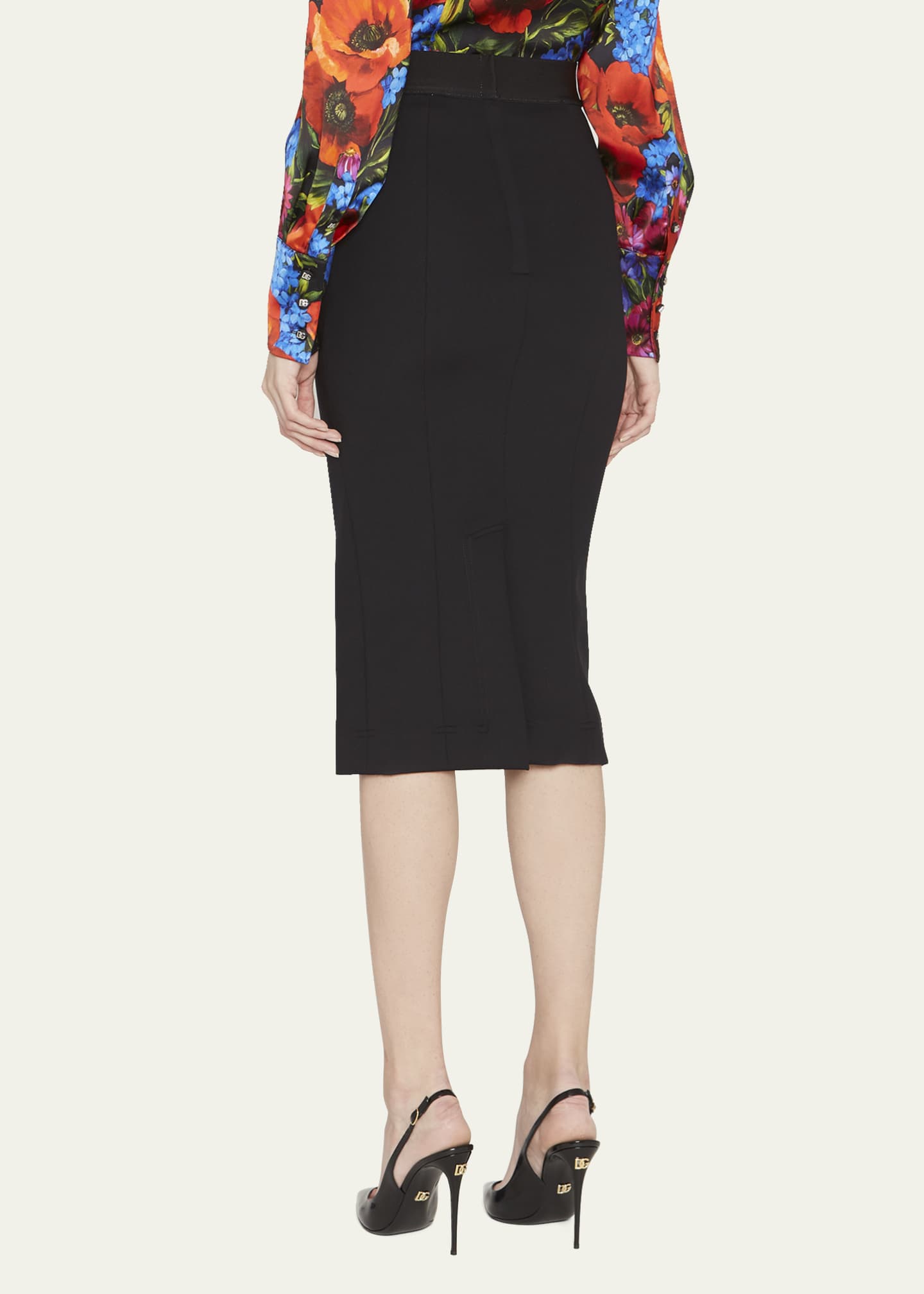 Dolceandgabbana Logo Band Midi Pencil Skirt Bergdorf Goodman