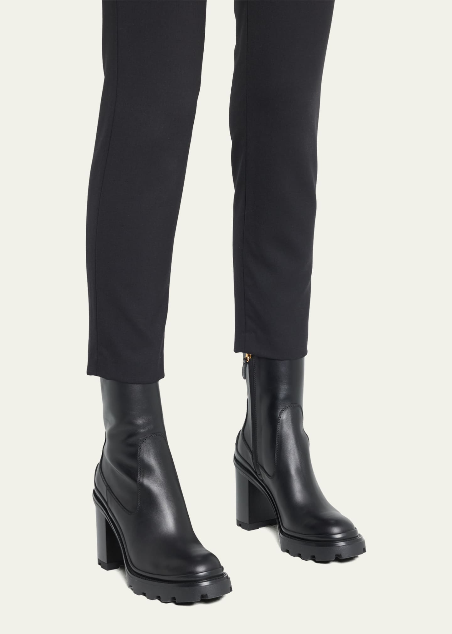 Tod's Gomma Calfskin Lug-Sole Booties - Bergdorf Goodman