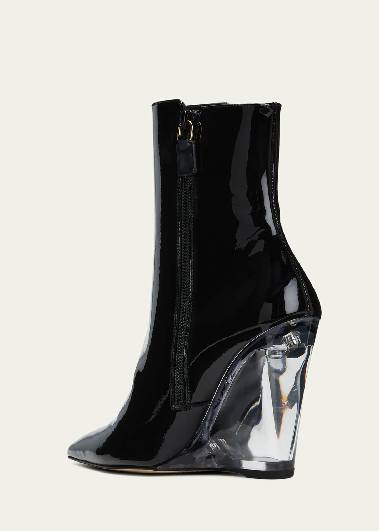 Stuart Weitzman Lucite Patent Clear-Heel Booties - Bergdorf Goodman