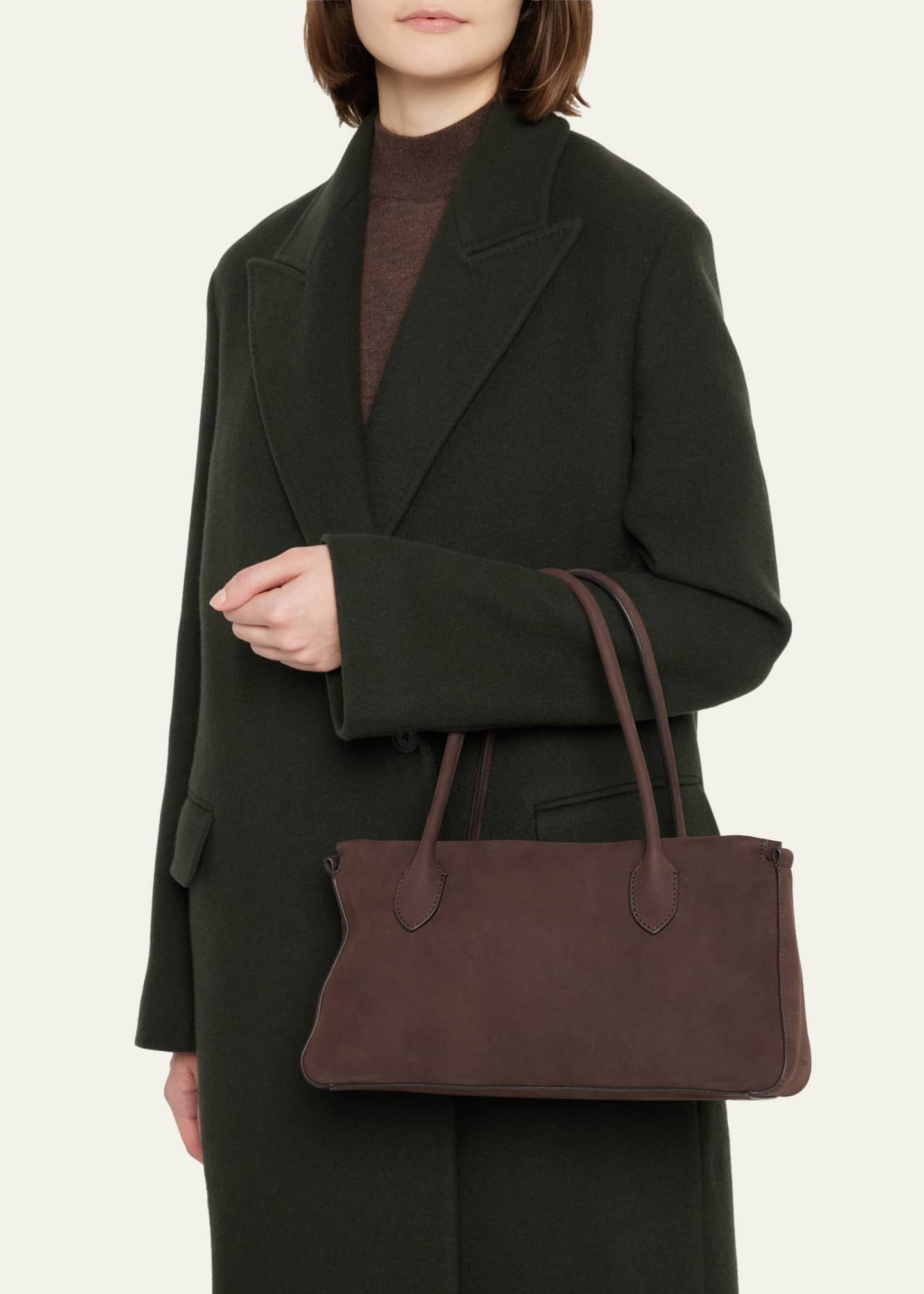 THE ROW East-West Top-Handle Bag in Nubuck Leather - Bergdorf Goodman