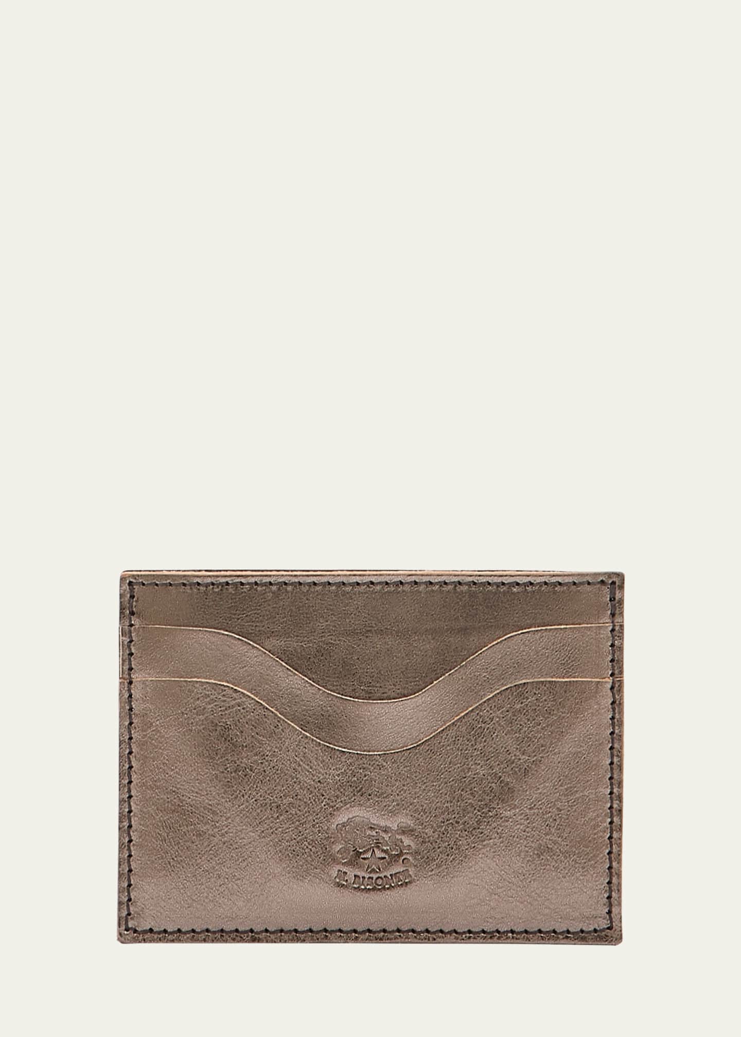 Il Bisonte Salina Metallic Leather Card Case - Bergdorf Goodman