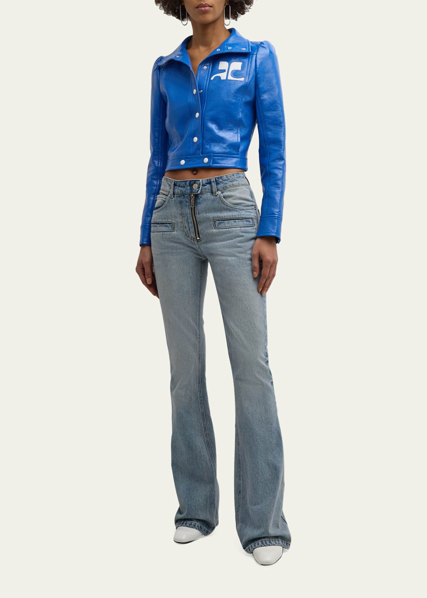 Courreges Textured Vinyl Crop Jacket - Bergdorf Goodman