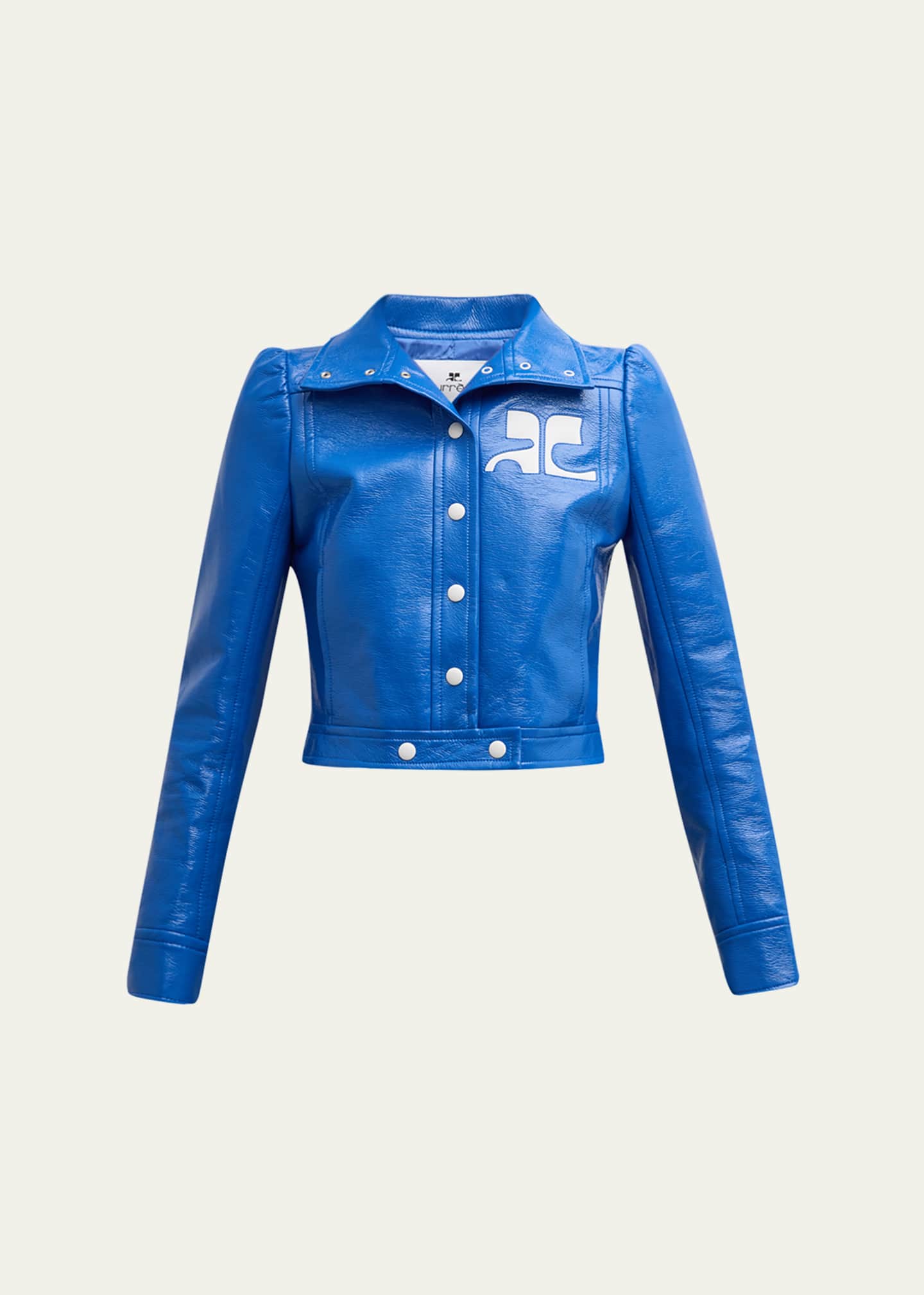Courreges Textured Vinyl Crop Jacket - Bergdorf Goodman