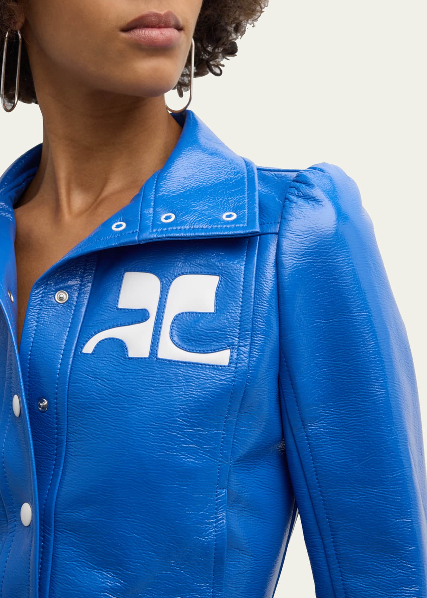 Courreges Textured Vinyl Crop Jacket - Bergdorf Goodman