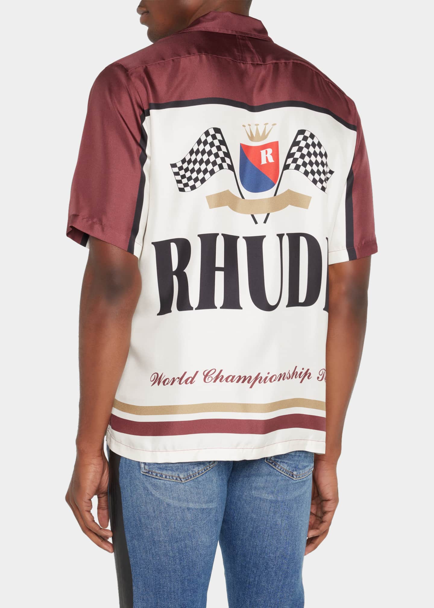 Rhude Men's Colorblock Racing Silk Camp Shirt - Bergdorf Goodman