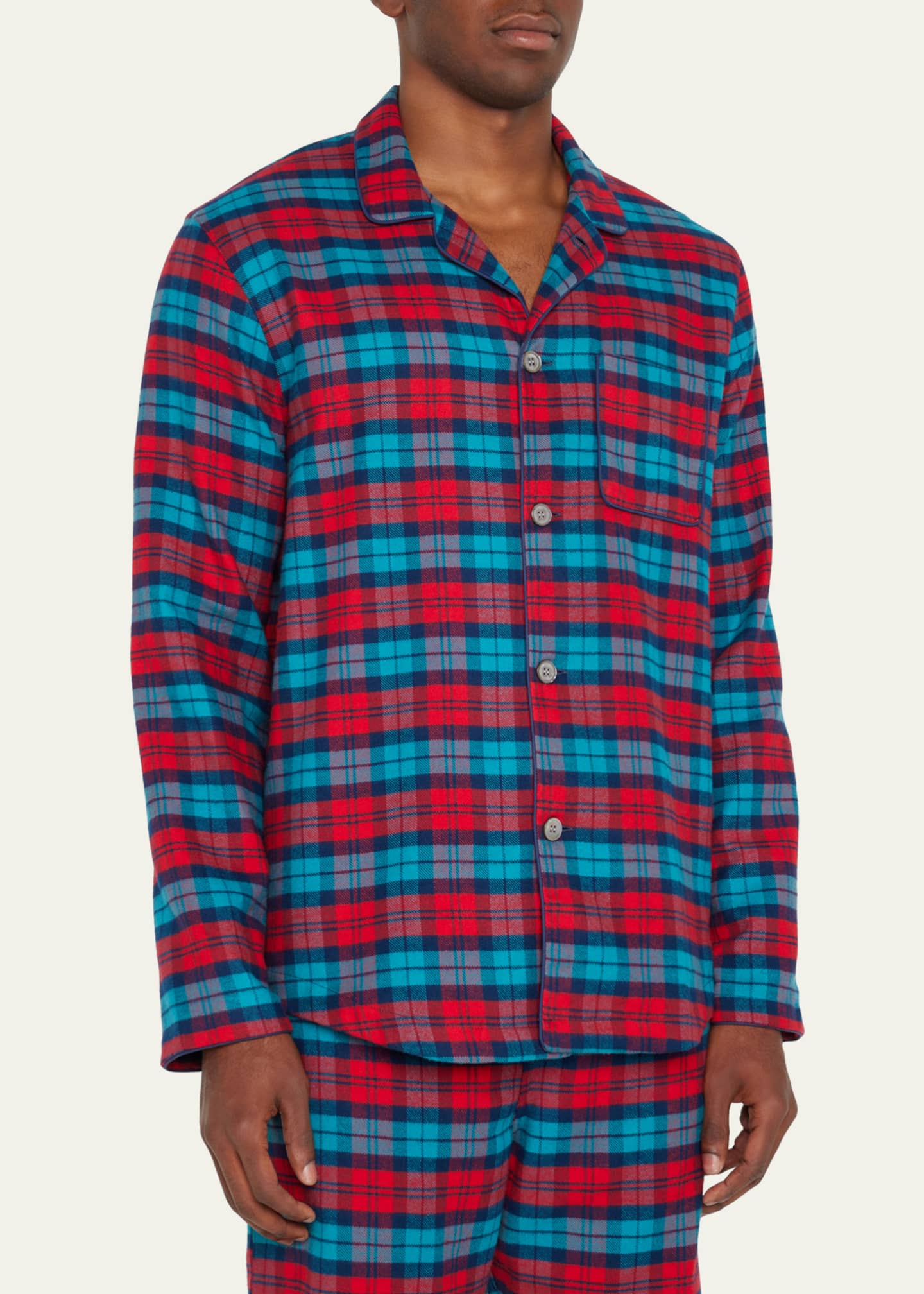 Derek Rose Men's Kelburn 26 Modern Check Pajama Set - Bergdorf Goodman
