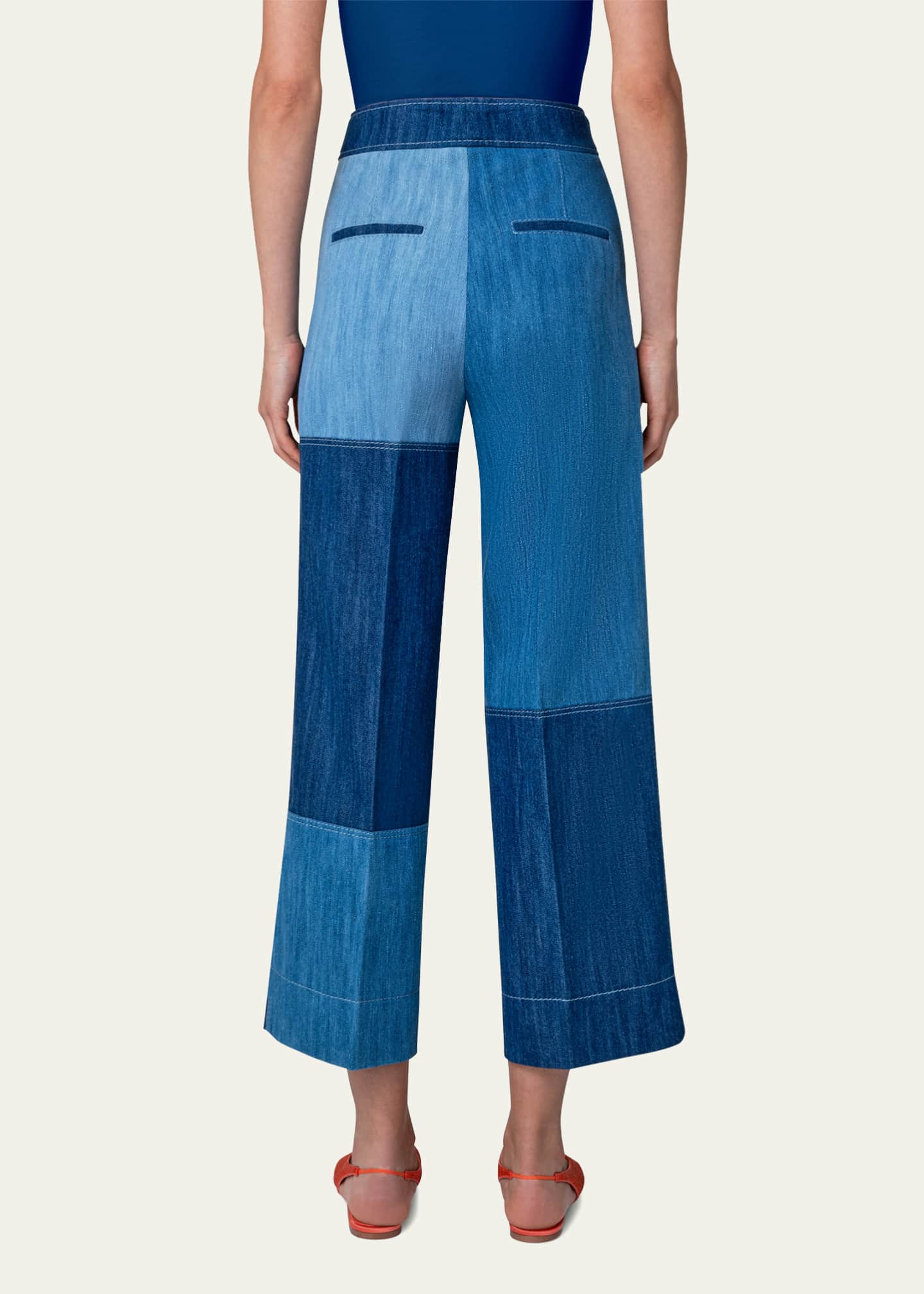 Akris punto Chieko Colorblock Denim Pants - Bergdorf Goodman