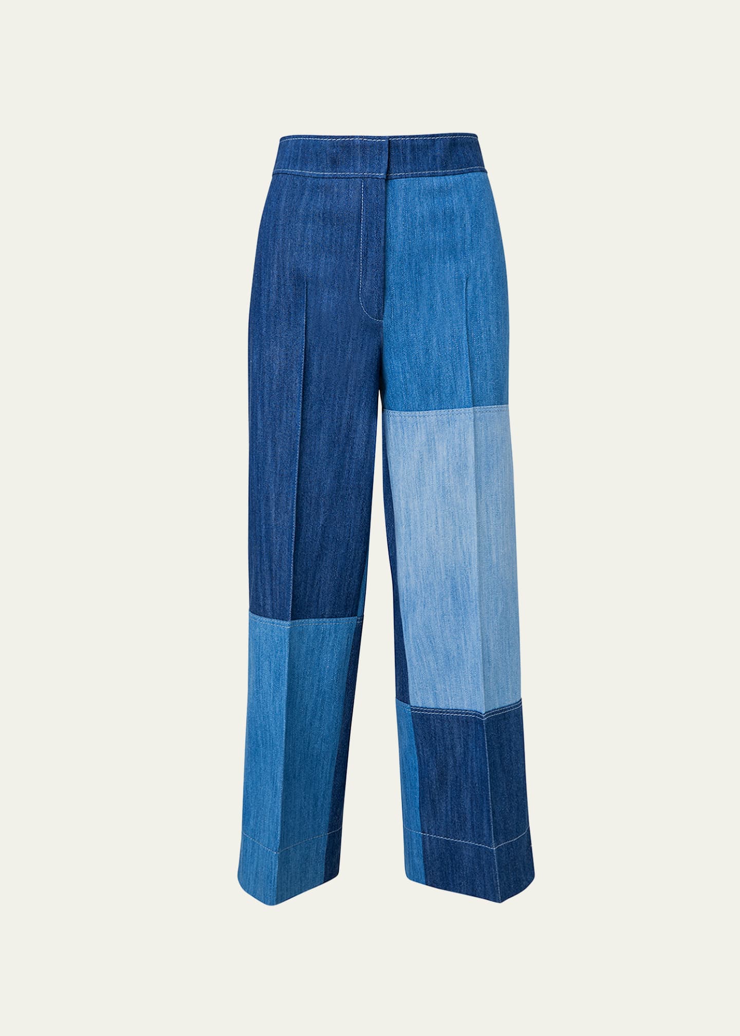 Akris punto Chieko Colorblock Denim Pants - Bergdorf Goodman