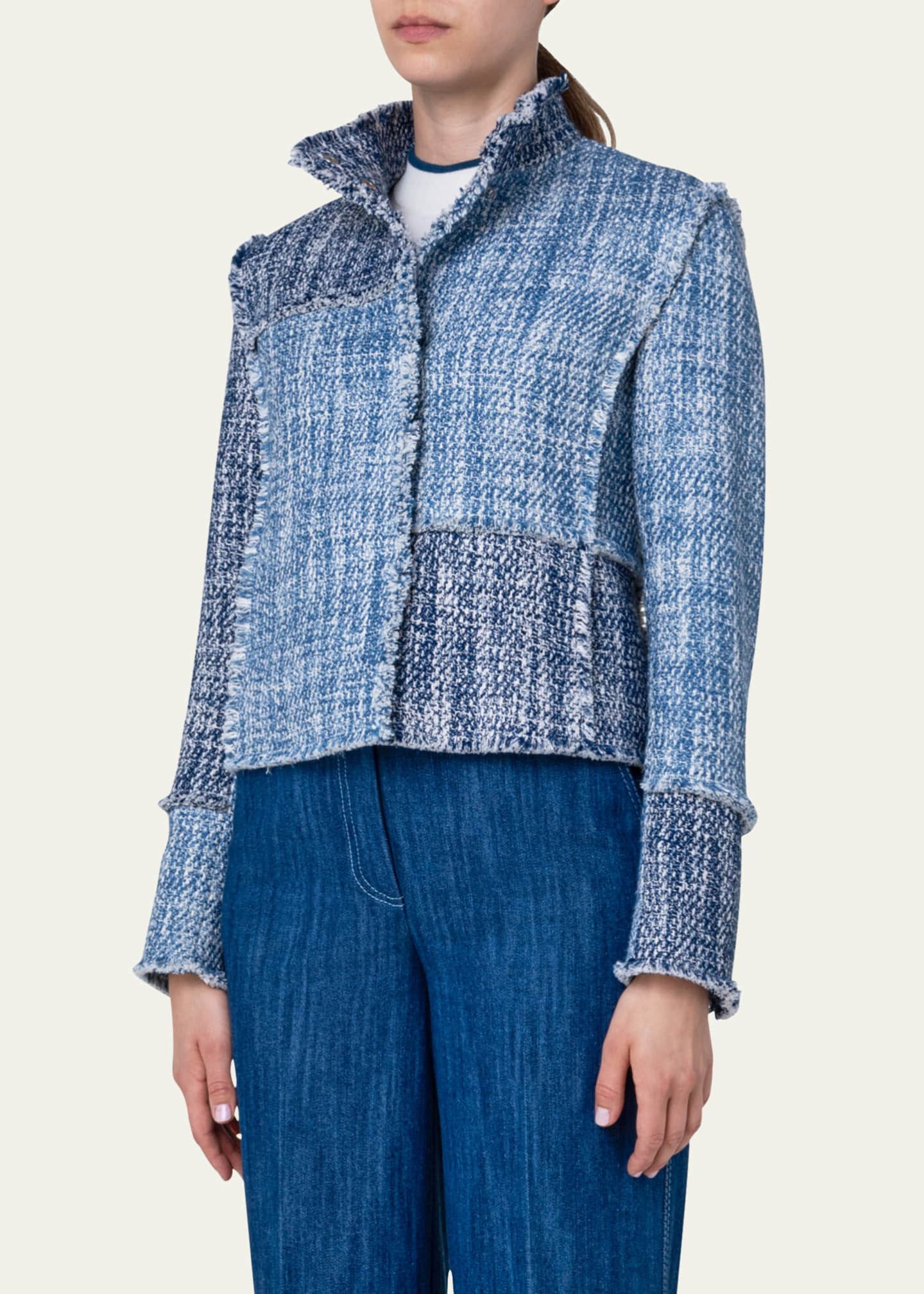 Akris punto Patchwork Denim Tweed Jacket - Bergdorf Goodman