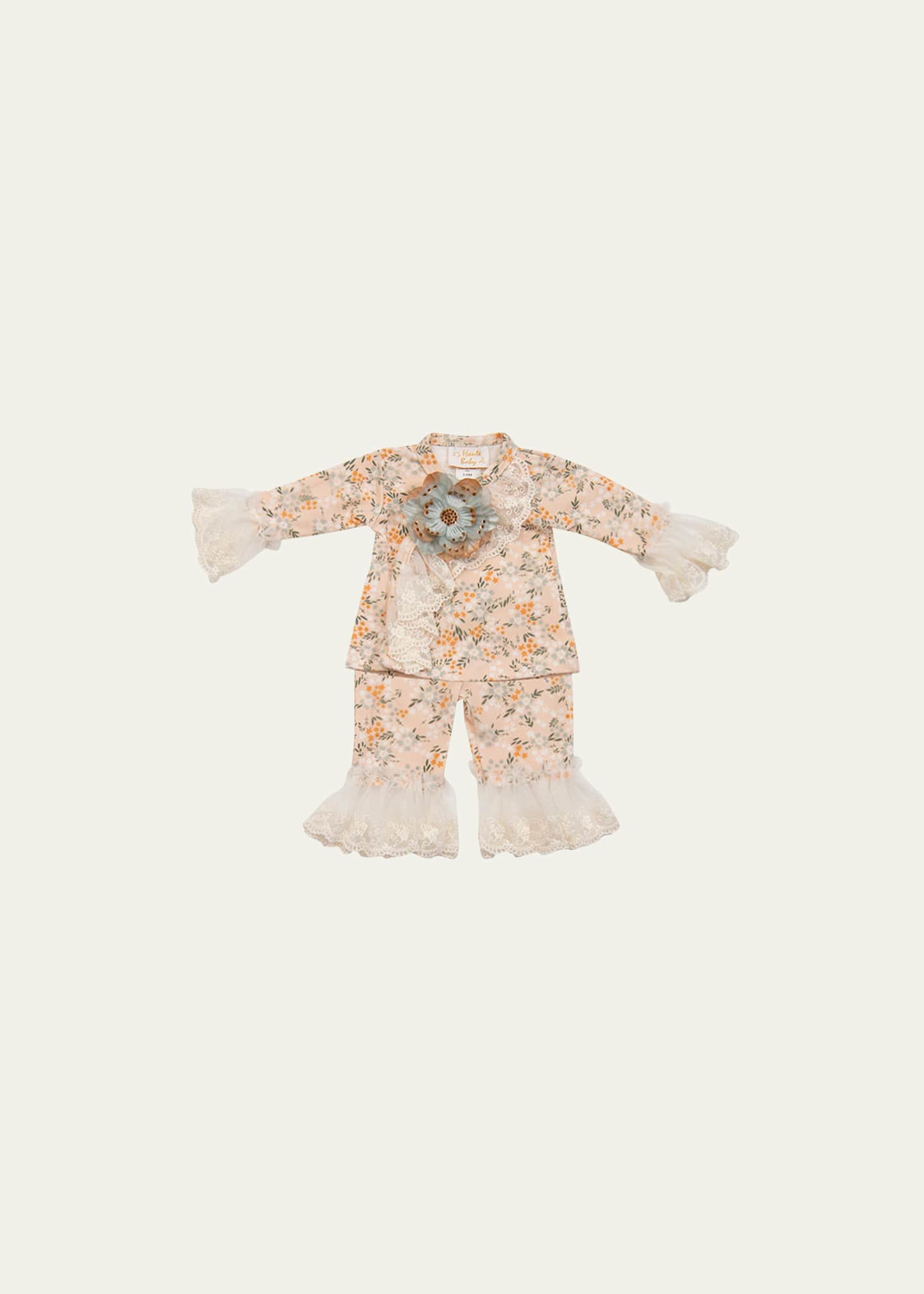 Haute Baby Girl's Ava's Garden Top and Pants Set, Size Newborn-12M ...