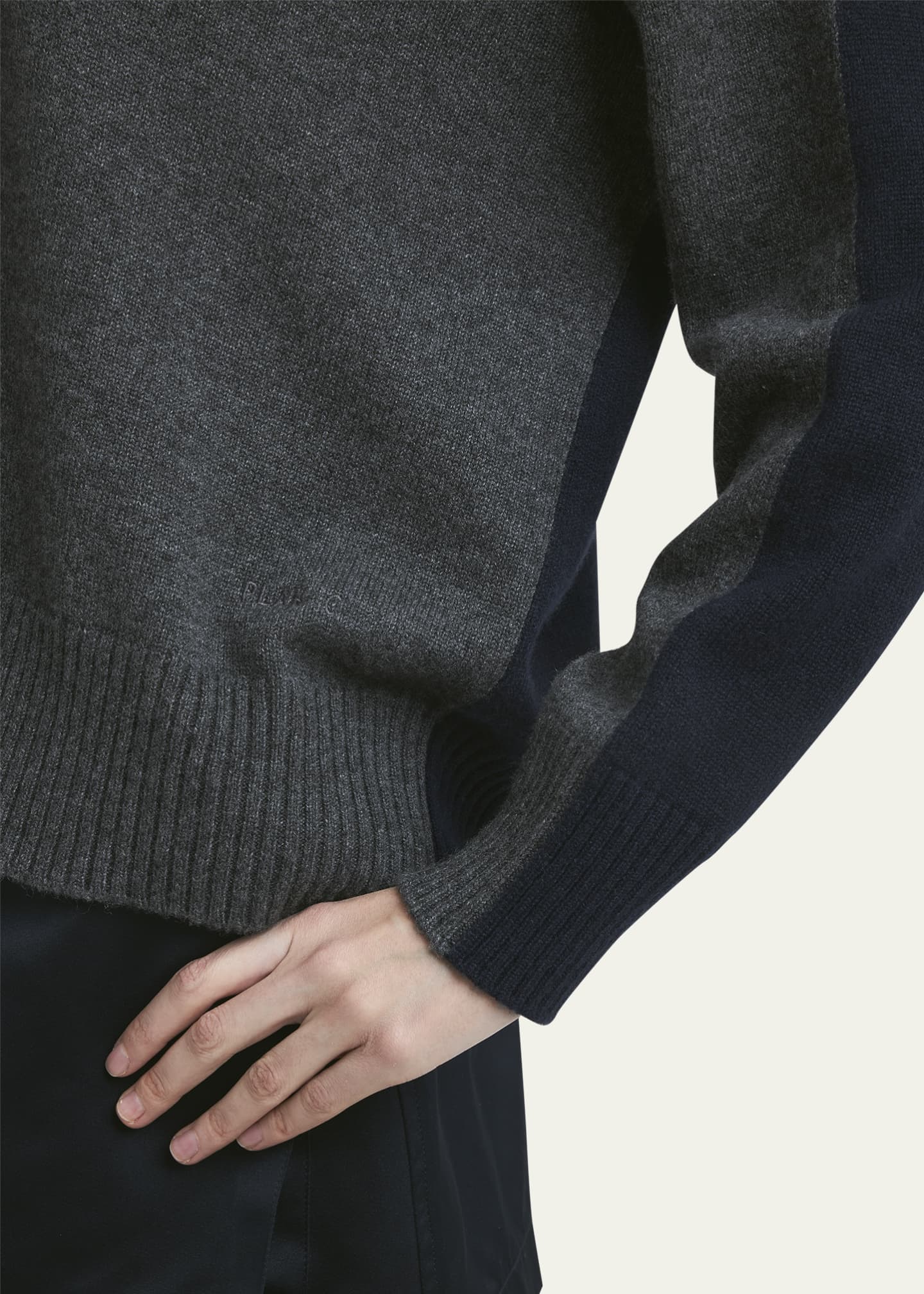 Plan C V-Neck Colorblock Cashmere Sweater - Bergdorf Goodman