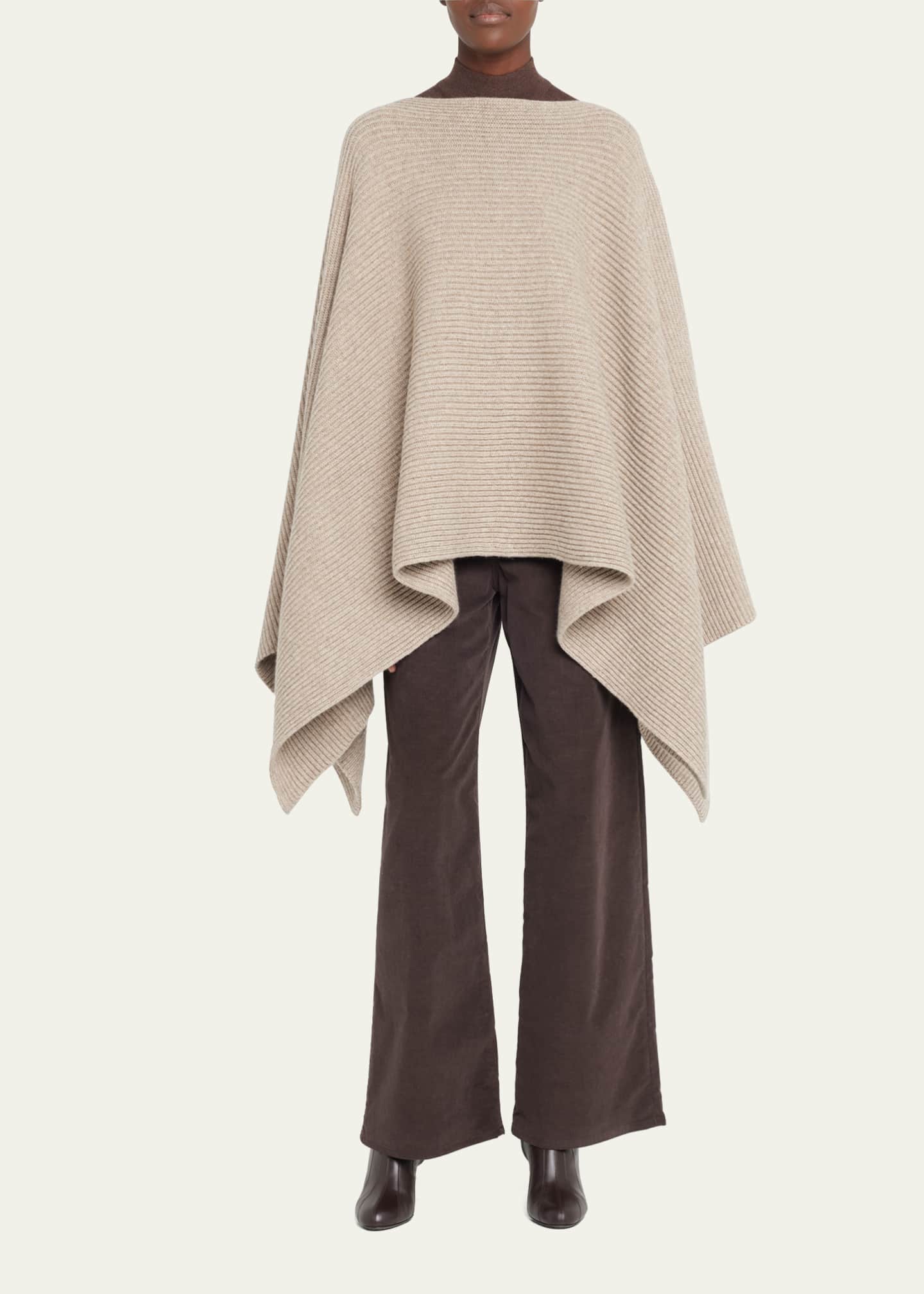 THE ROW Romie Cashmere Rib-Knit Poncho Top - Bergdorf Goodman