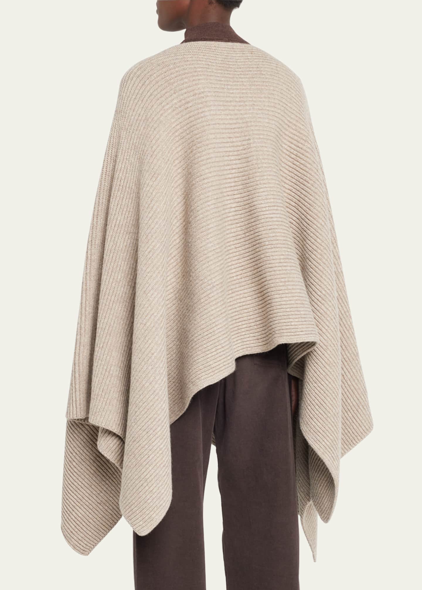 THE ROW Romie Cashmere Rib-Knit Poncho Top - Bergdorf Goodman