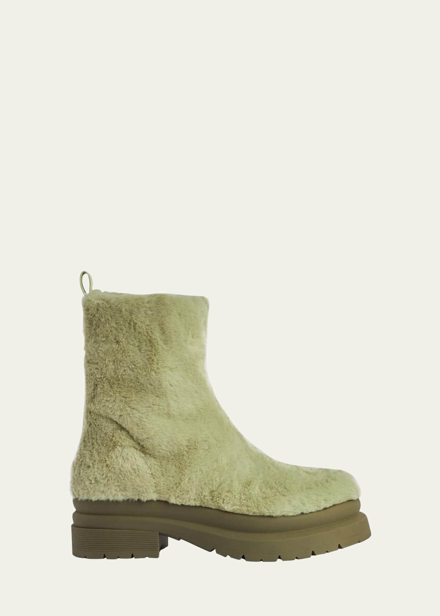 JW Anderson Faux Fur Short Moto Boots - Bergdorf Goodman