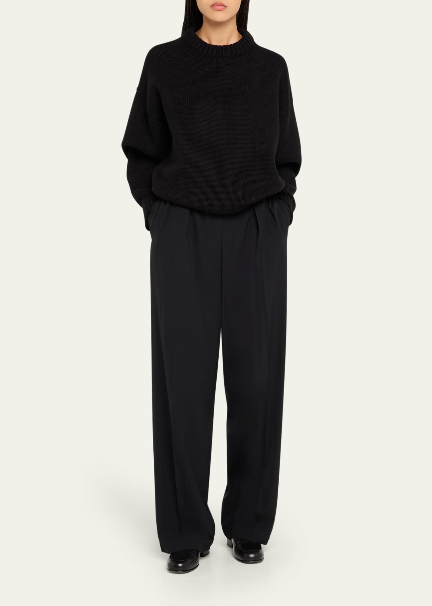 THE ROW Igor Pleated Straight-Leg Pants - Bergdorf Goodman