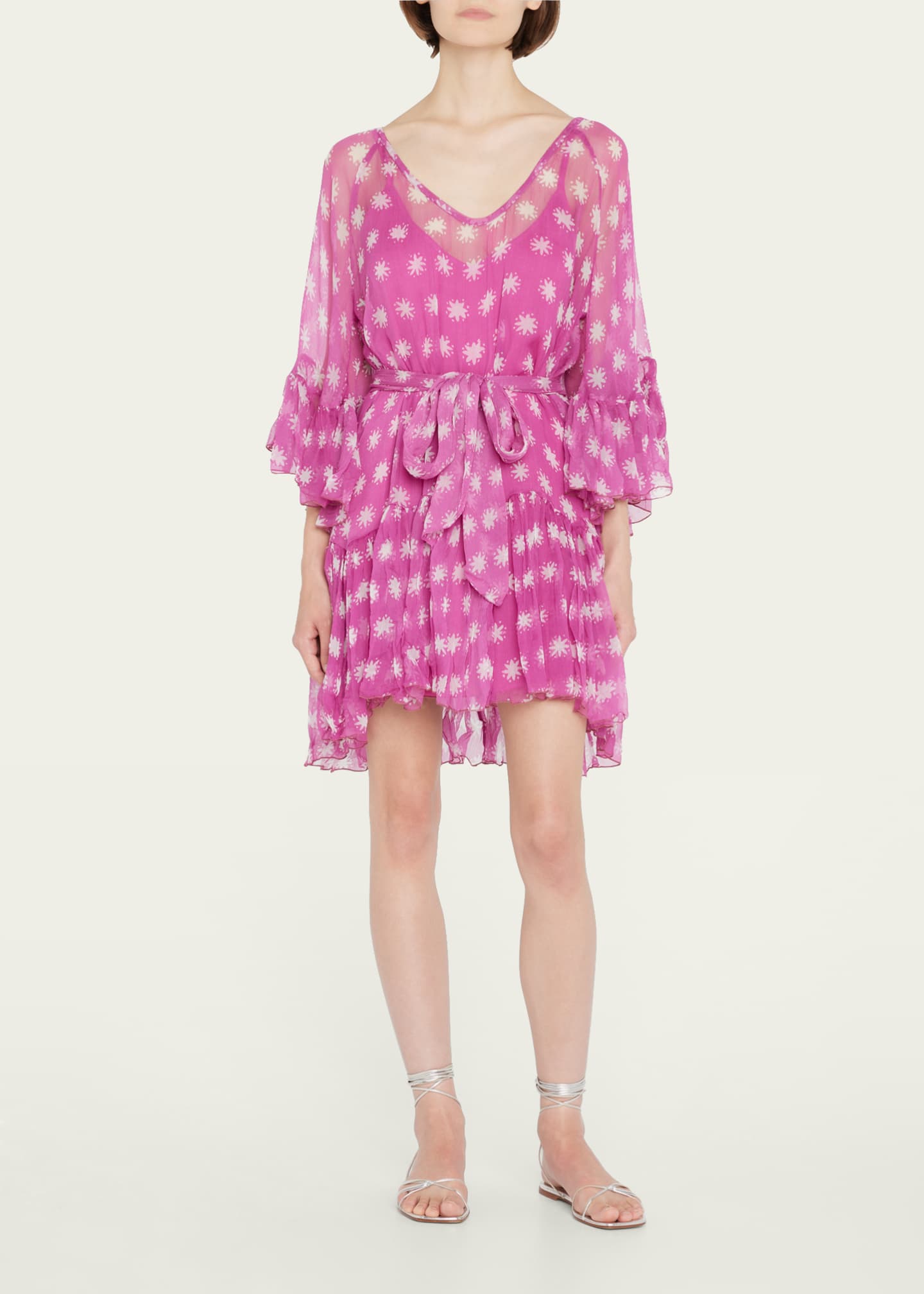 Cloe Cassandro Spanish Frilled Sheer Mini Dress - Bergdorf Goodman