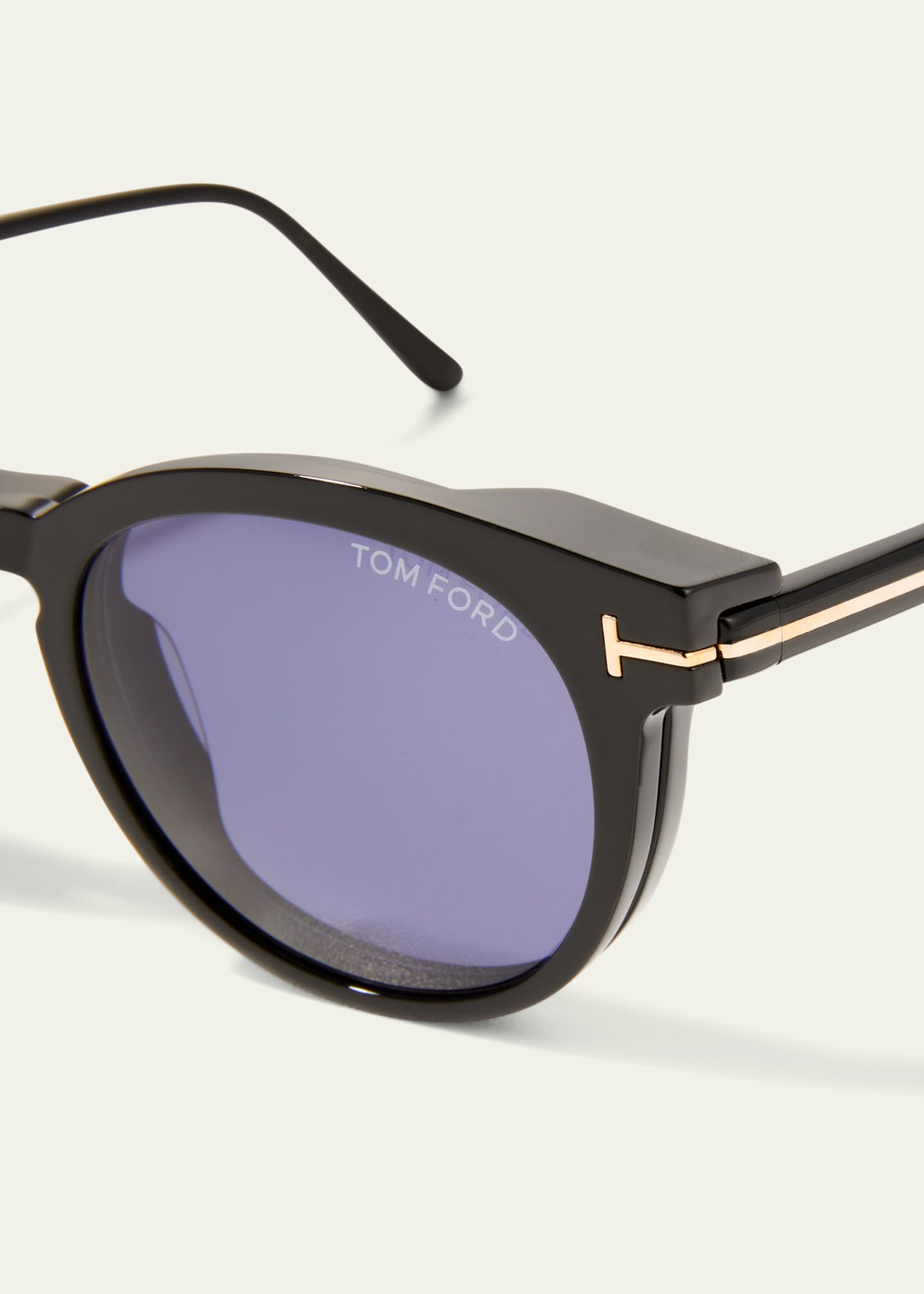 TOM FORD Men's Blue-Light Blocking T-Logo Round Optical Frames ...