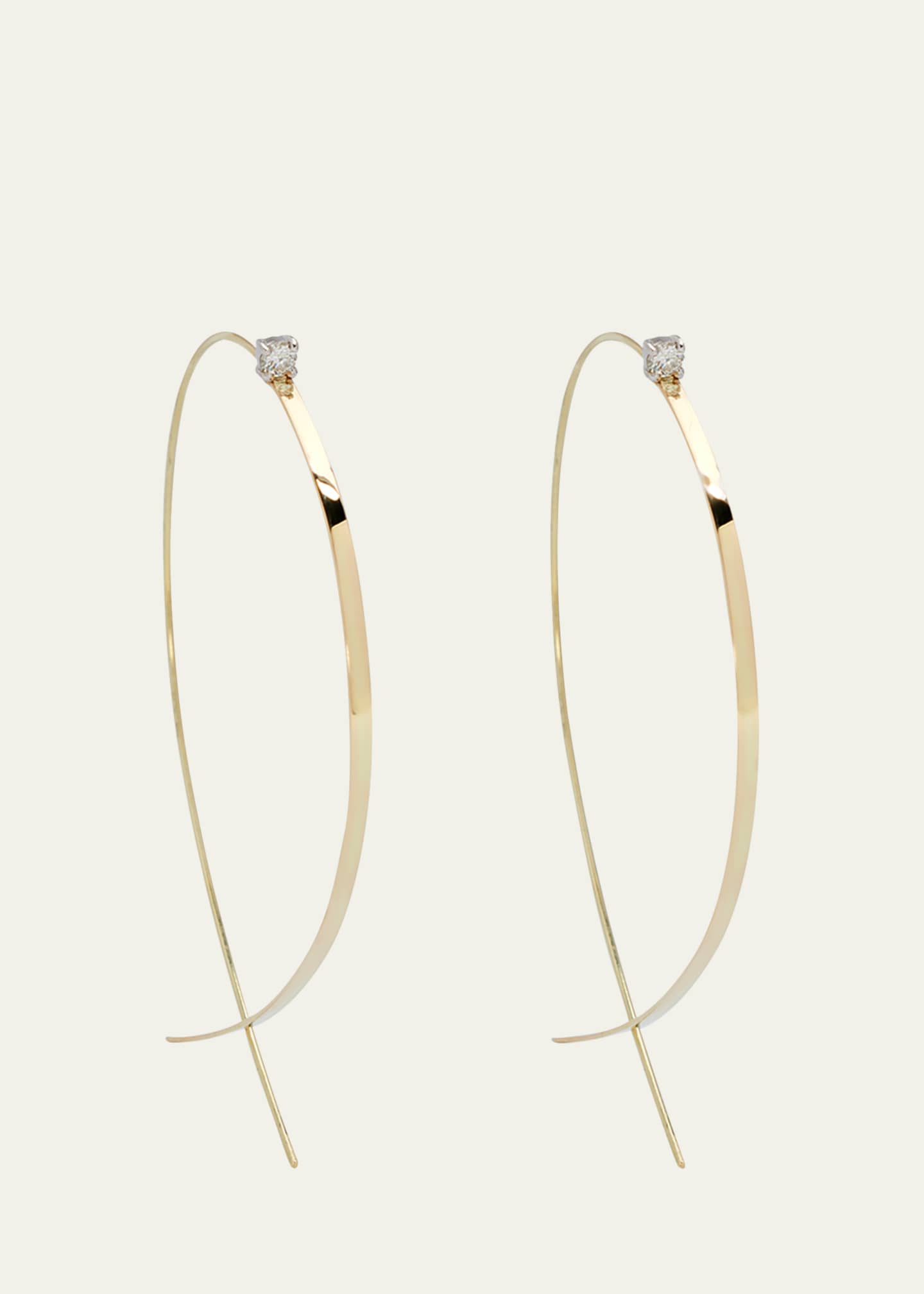 Lana 14K Gold Solo Large Flat Upside Down Hoop Earrings with Diamonds ...