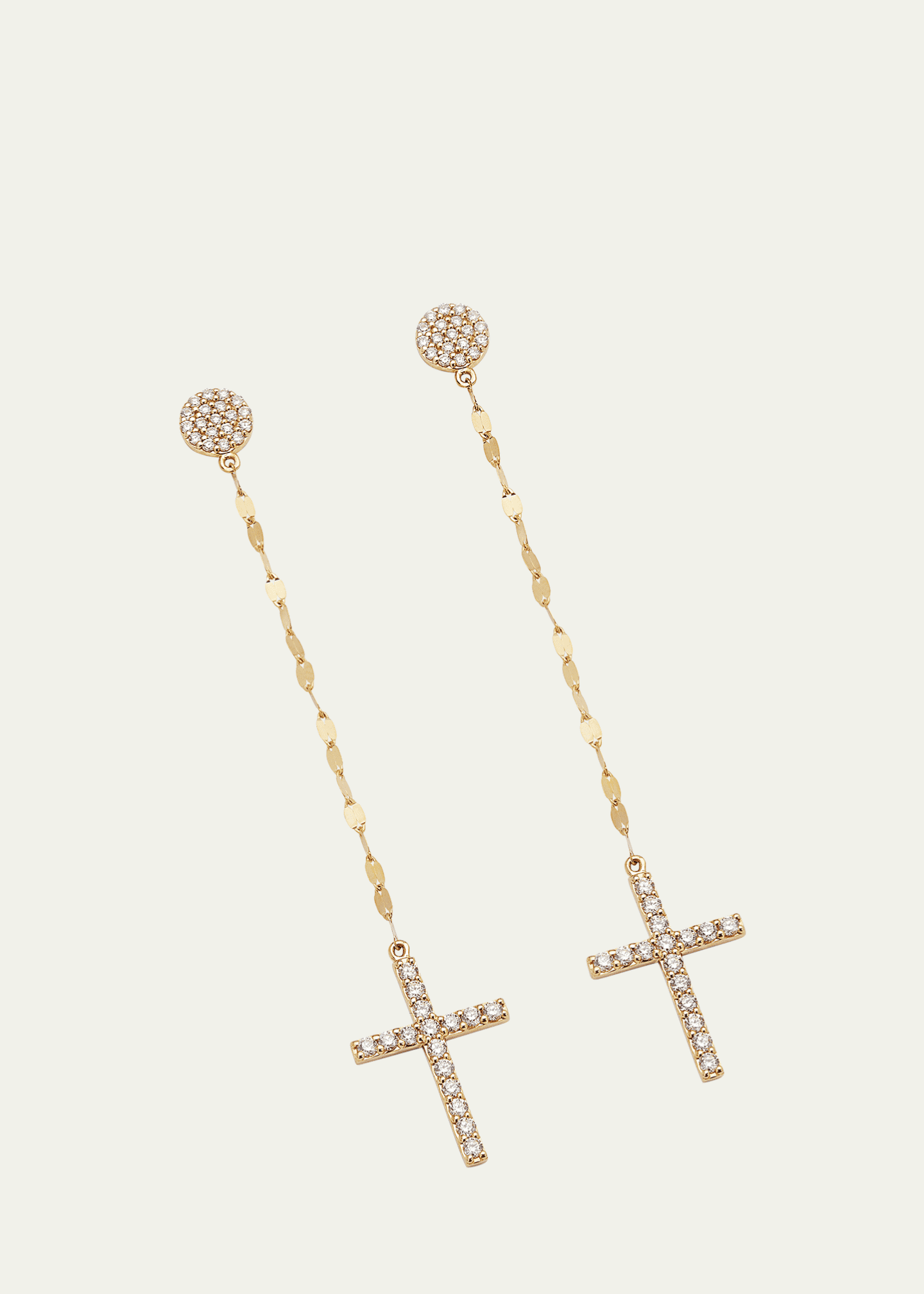 Lana 14K Gold Flawlesss Linear Cross Earrings with Diamonds - Bergdorf ...