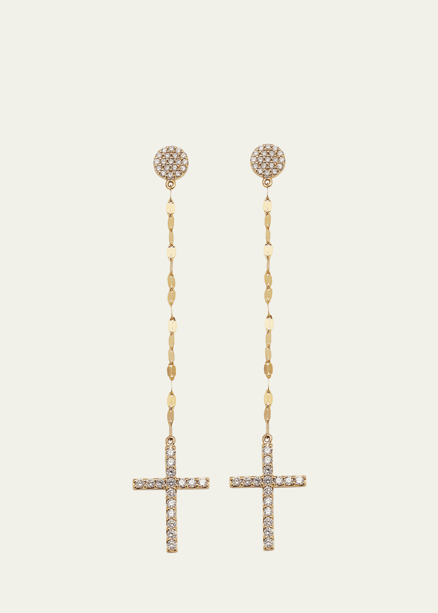 Lana 14K Gold Flawlesss Linear Cross Earrings with Diamonds - Bergdorf ...
