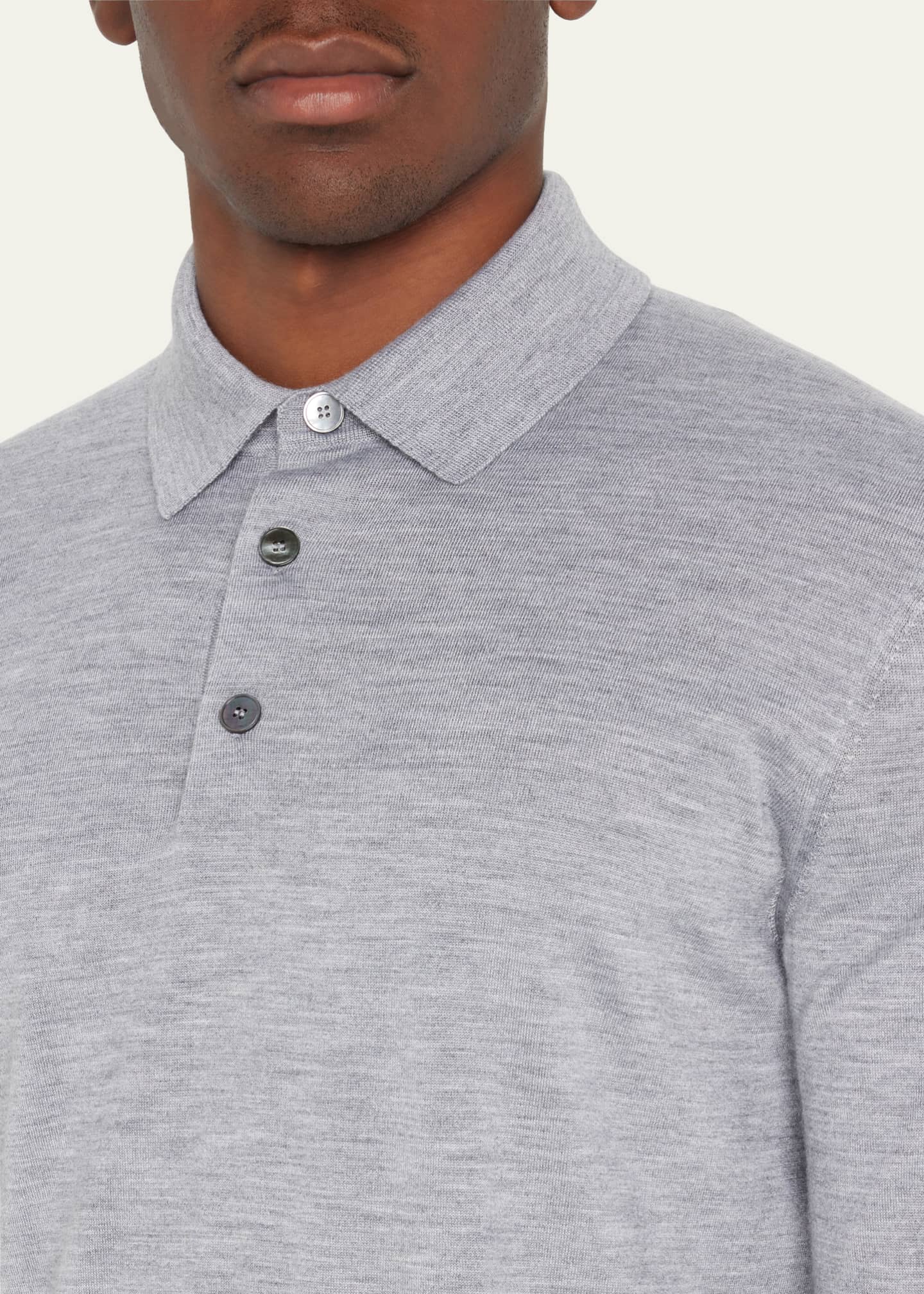 ZEGNA Men's Cashmere-Silk Polo Shirt - Bergdorf Goodman