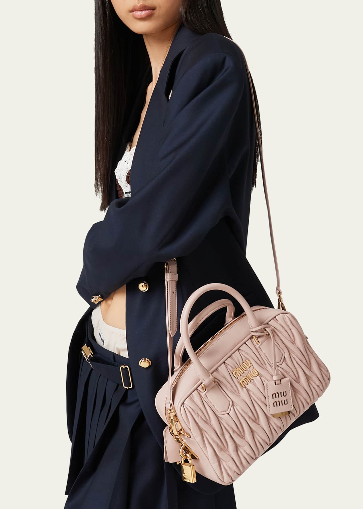 Miu Miu Quilted Leather Zip Crossbody Bag - Bergdorf Goodman